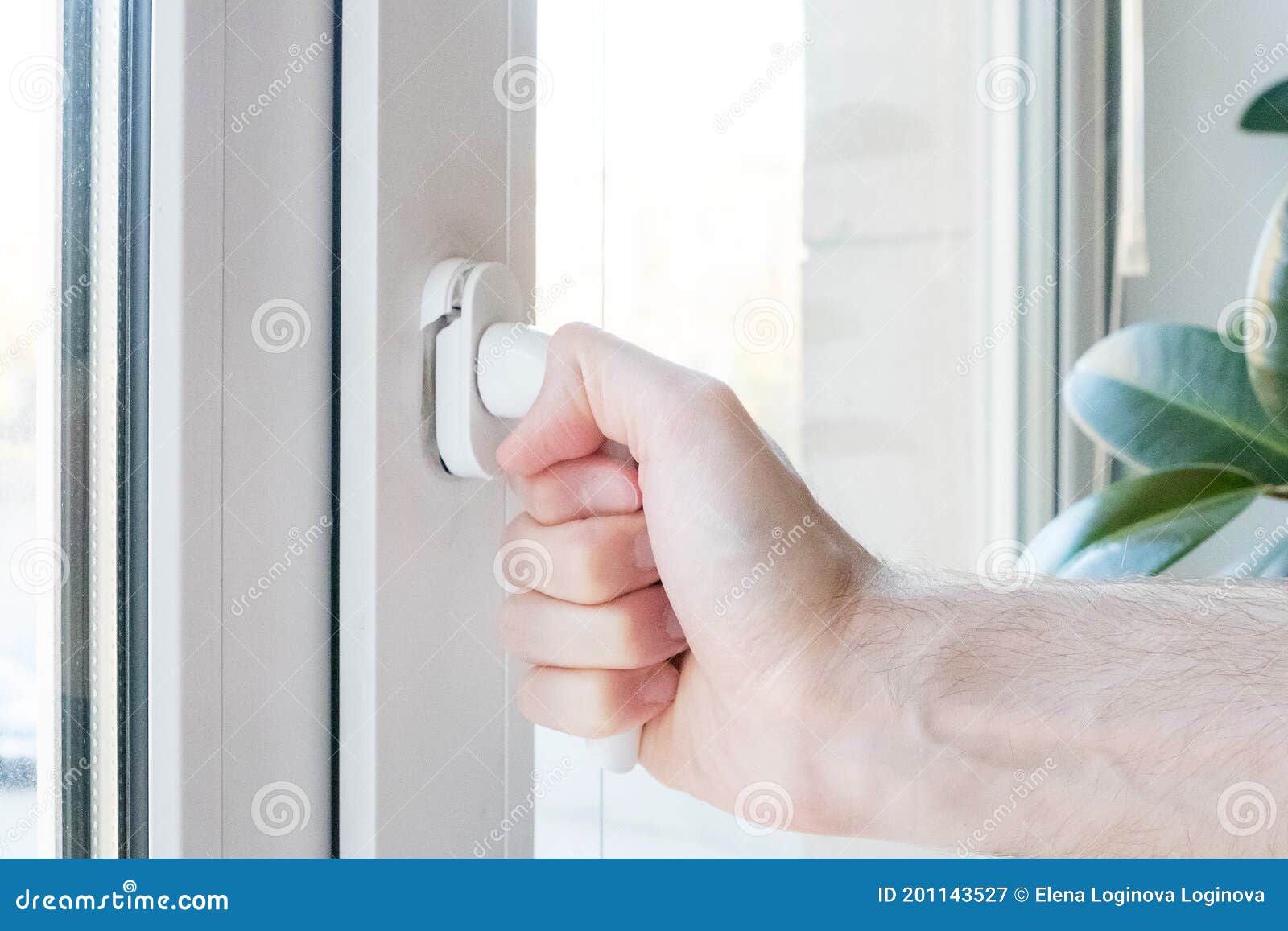 The Hand Opens a Plastic Window, the Mechanism Breaks Stock Image ...