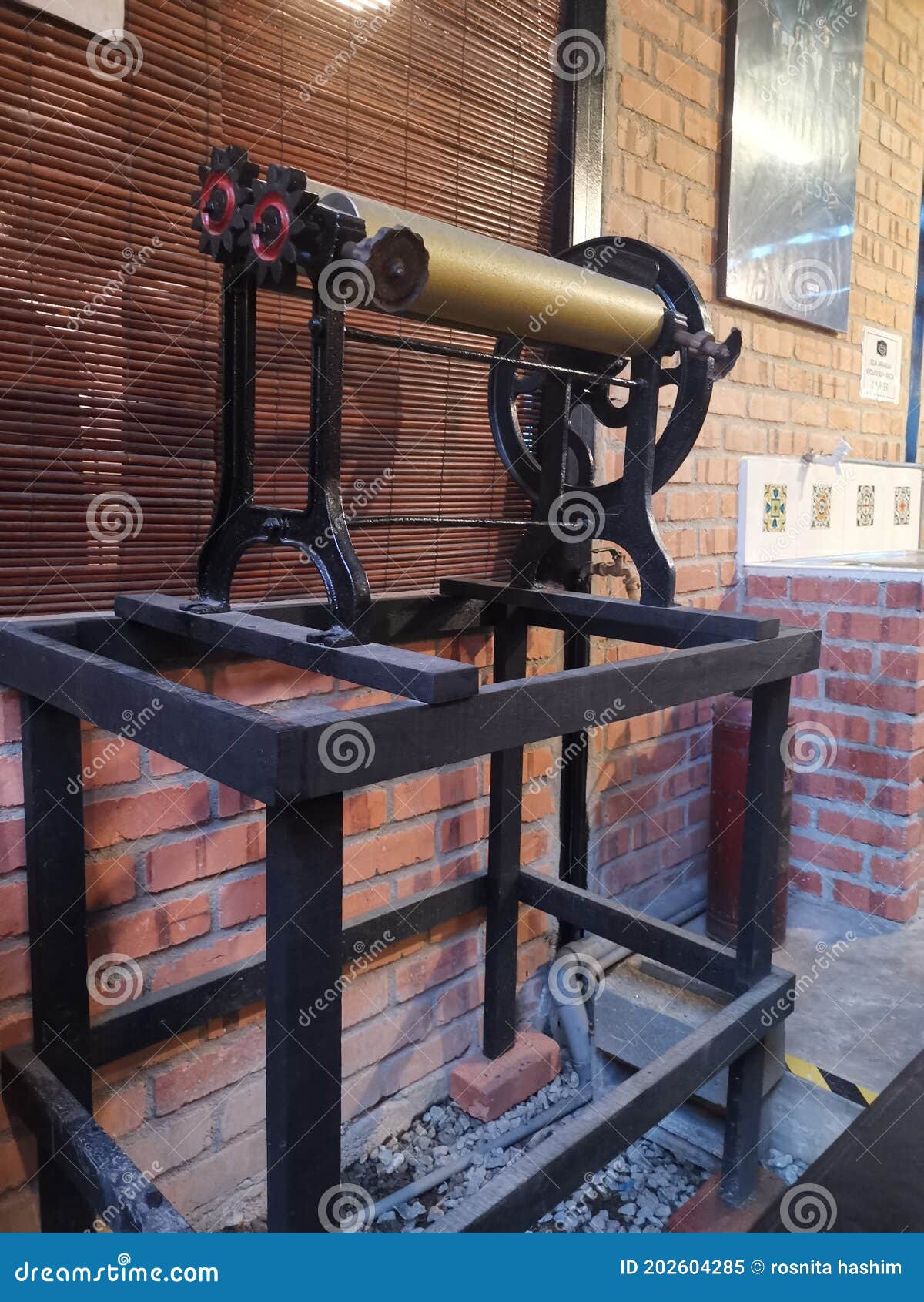 Hand Operated Rubber Roller Machine Vintage Stock Image - Image of ...
