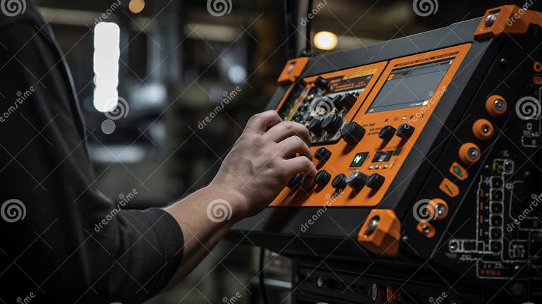 Hand Operating Cnc Machine Control Panel for Precise Data Input ...