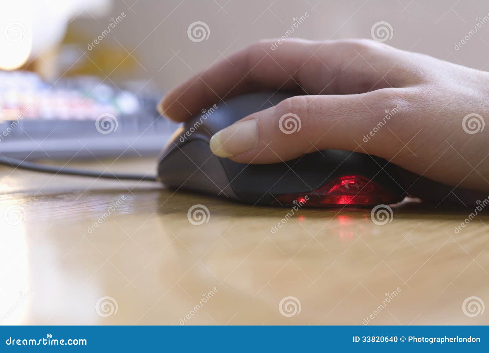 Hand Operating Computer Mouse Stock Photo - Image of foreground, modern ...