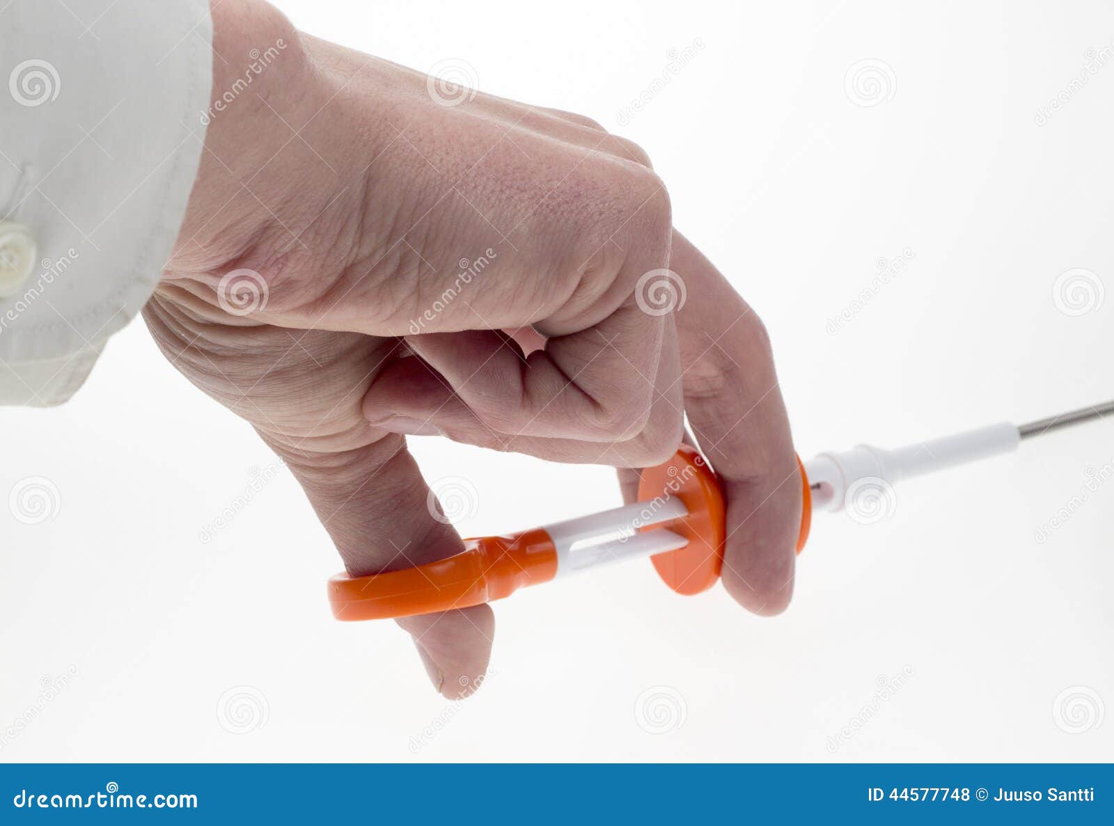 A Hand Operating a Medical Device Syringe Stock Photo - Image of cure ...