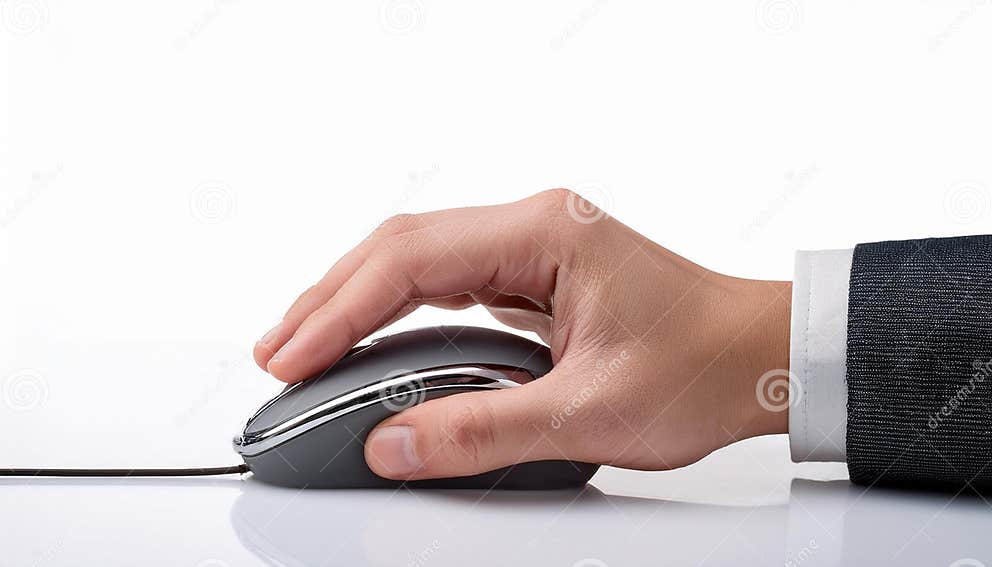 Hand Operating a Mouse stock illustration. Illustration of control ...