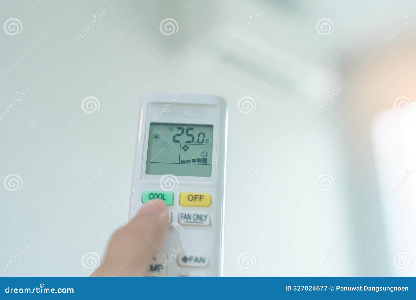 Hand Operating Remote Controller for Adjust Air Conditioner Inside the ...