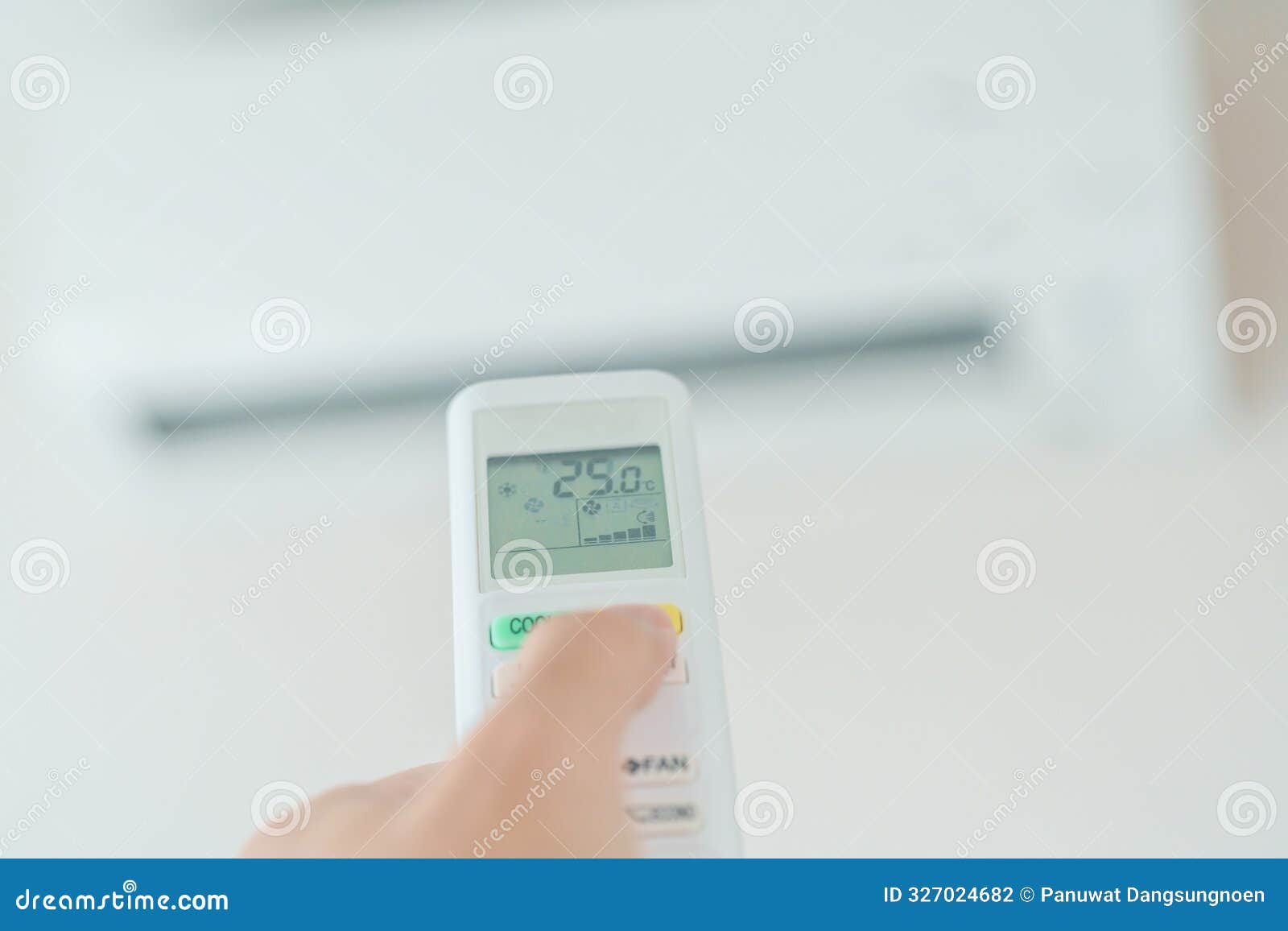 Hand Operating Remote Controller for Adjust Air Conditioner Inside the ...