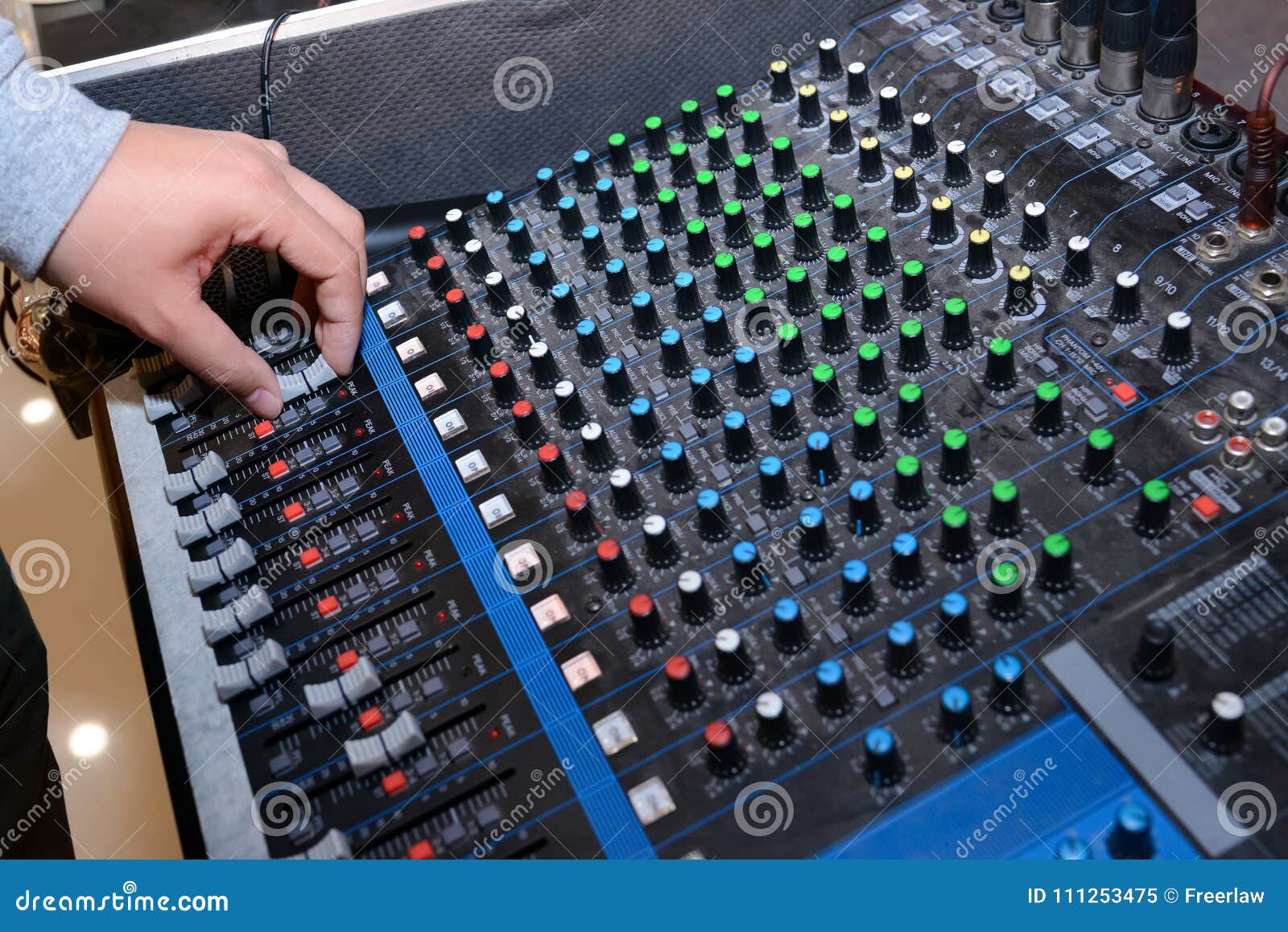 Operating Sound Mixer Console Stock Image - Image of broadcasting ...