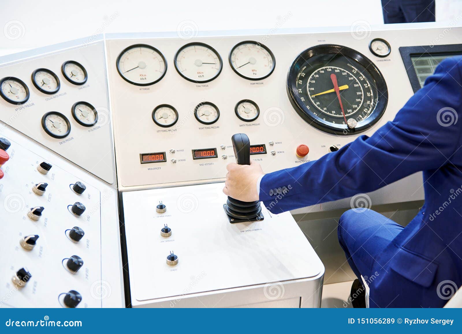 Hand Operator with Joystick Control Oil Equipment Stock Image - Image ...
