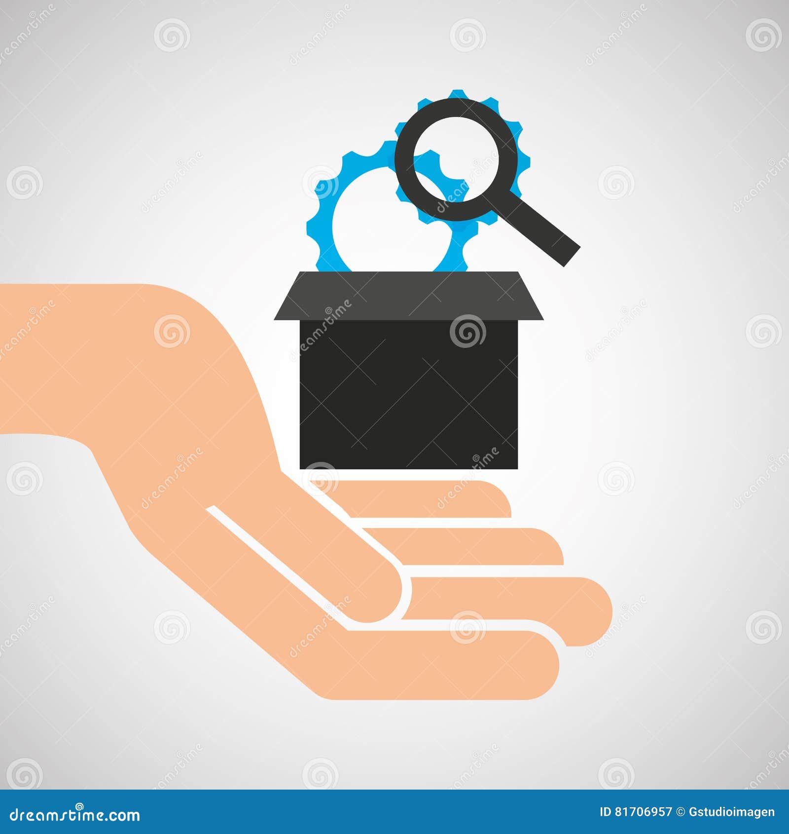 Hand Optimization Technology Check List Gear Vector Illustration ...