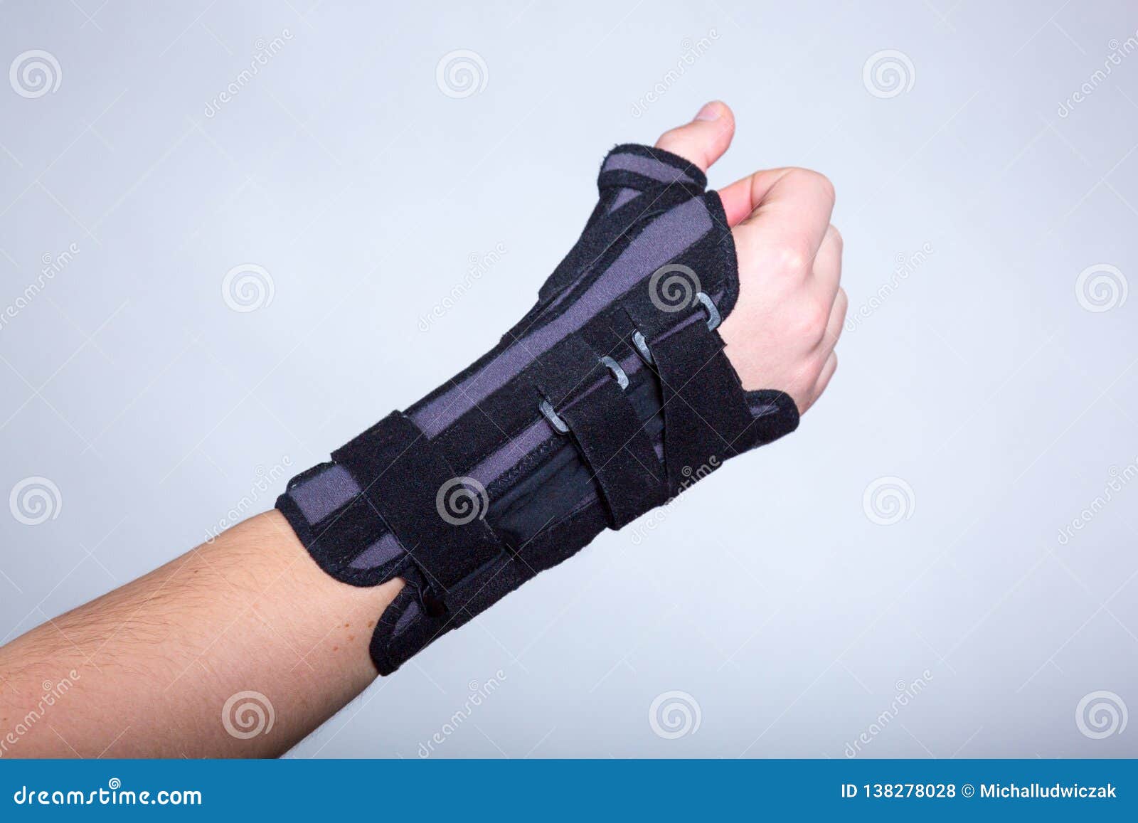 Hand in Orthopedic Orthosis on White Backgroud Stock Photo - Image of ...