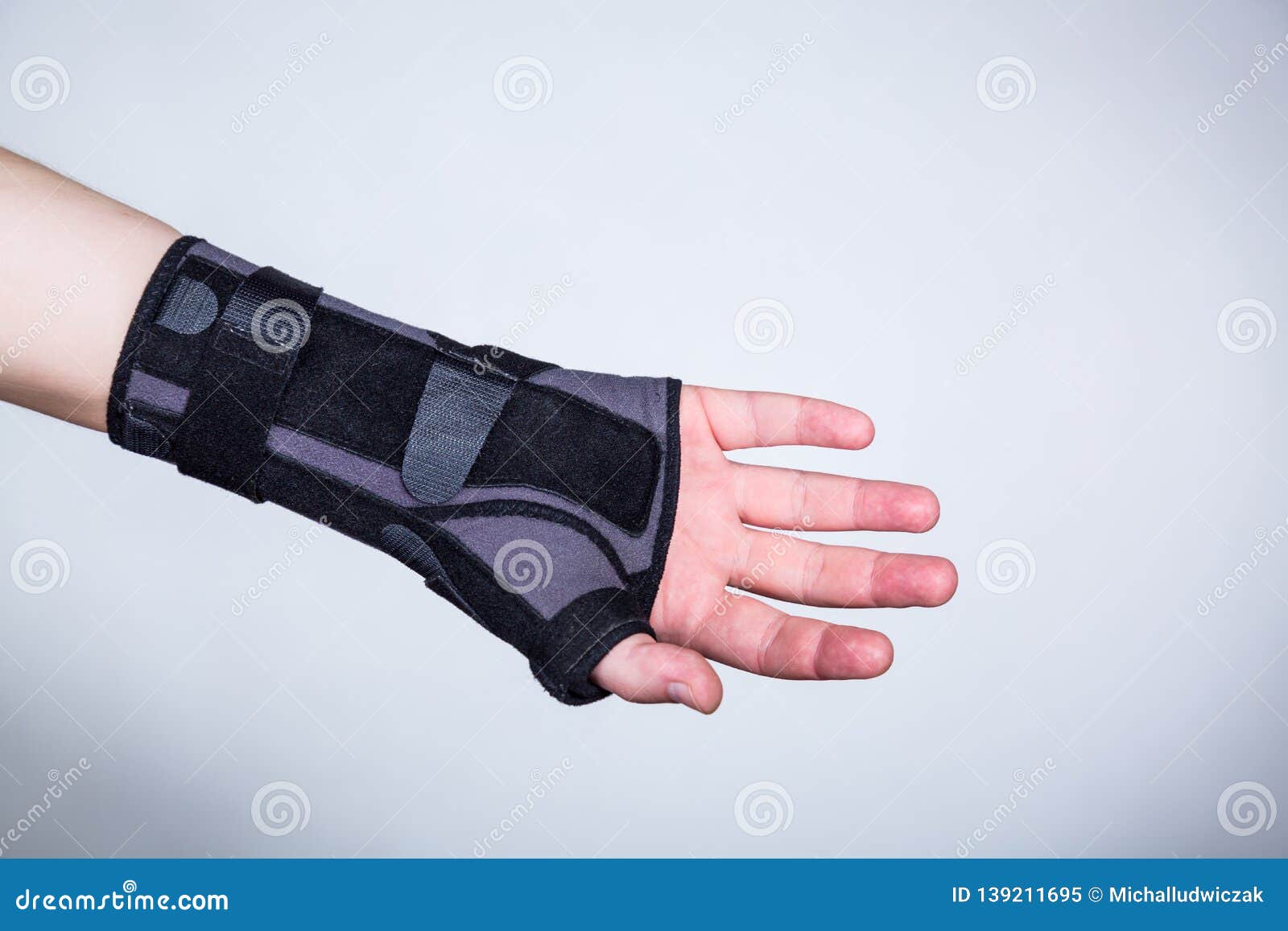 Hand in Orthopedic Orthosis on White Backgroud Stock Image - Image of ...