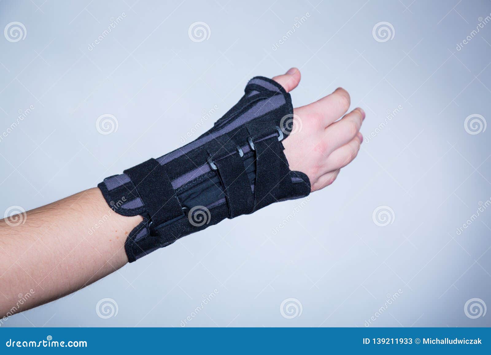 Hand in Orthopedic Orthosis on White Backgroud Stock Image - Image of ...