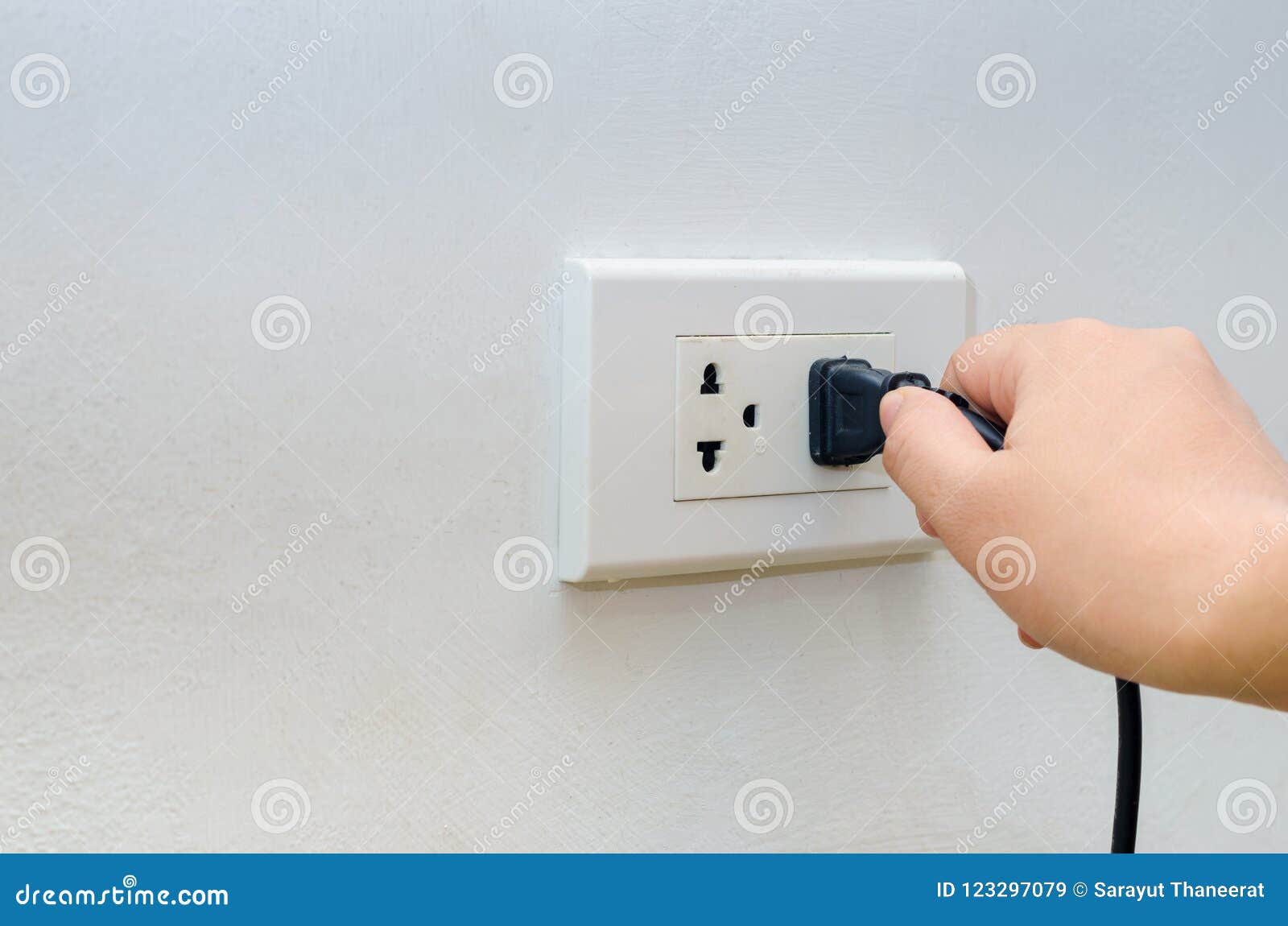 Hand Outlet Power Saving Hand Inserting Electrical Plug into Outlet ...