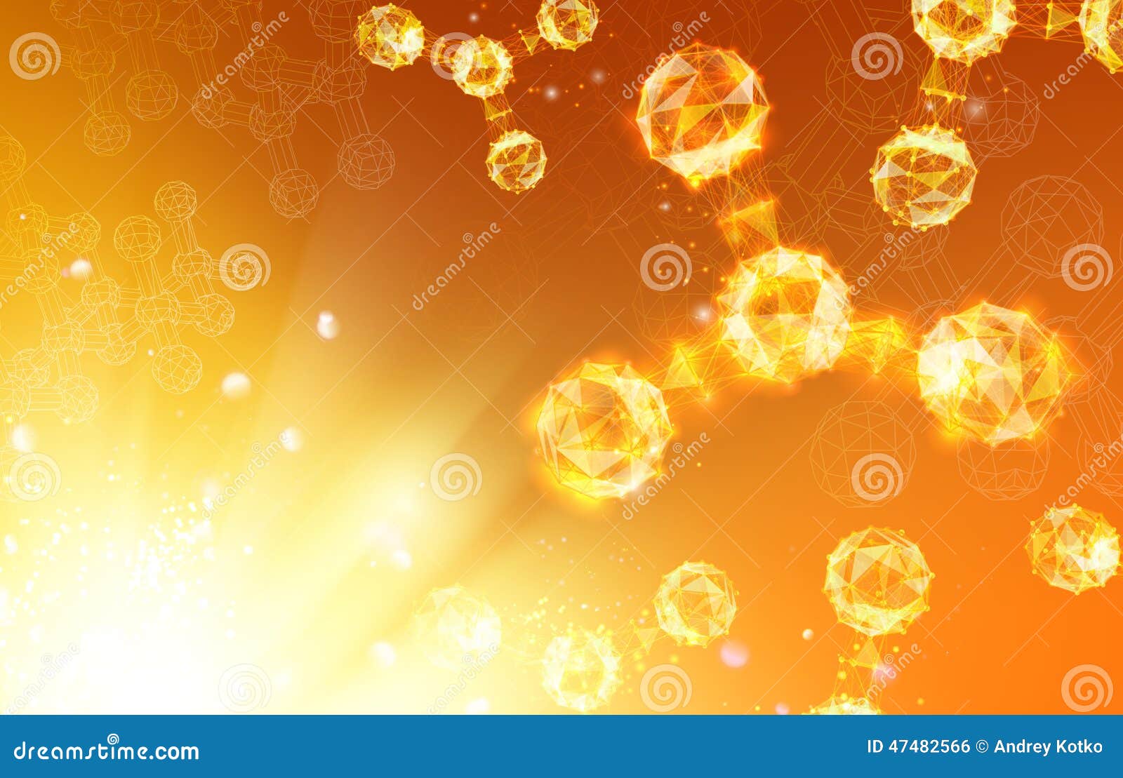 Hand over atoms. stock vector. Illustration of biology - 47482566