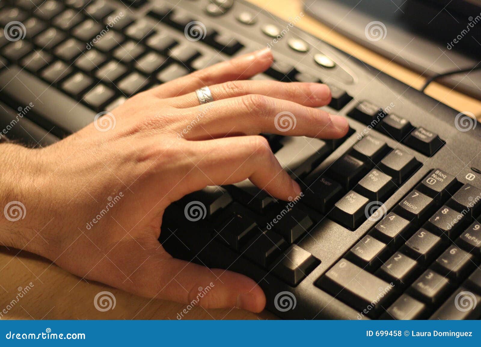 Hand Over Computer Keyboard Stock Photo - Image of keypad, line: 699458