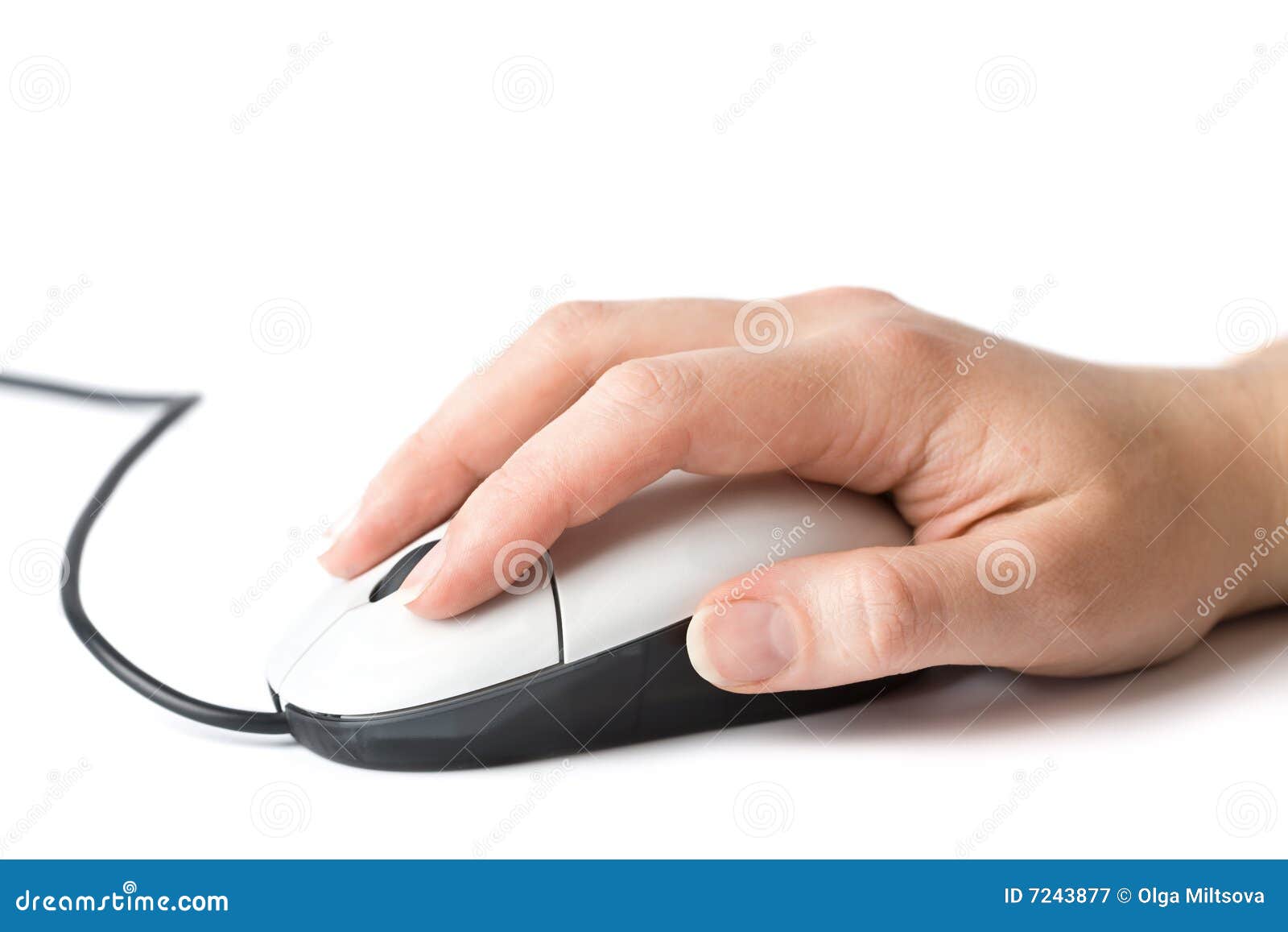 Hand Over Computer Mouse Isolated Stock Image - Image of computing ...