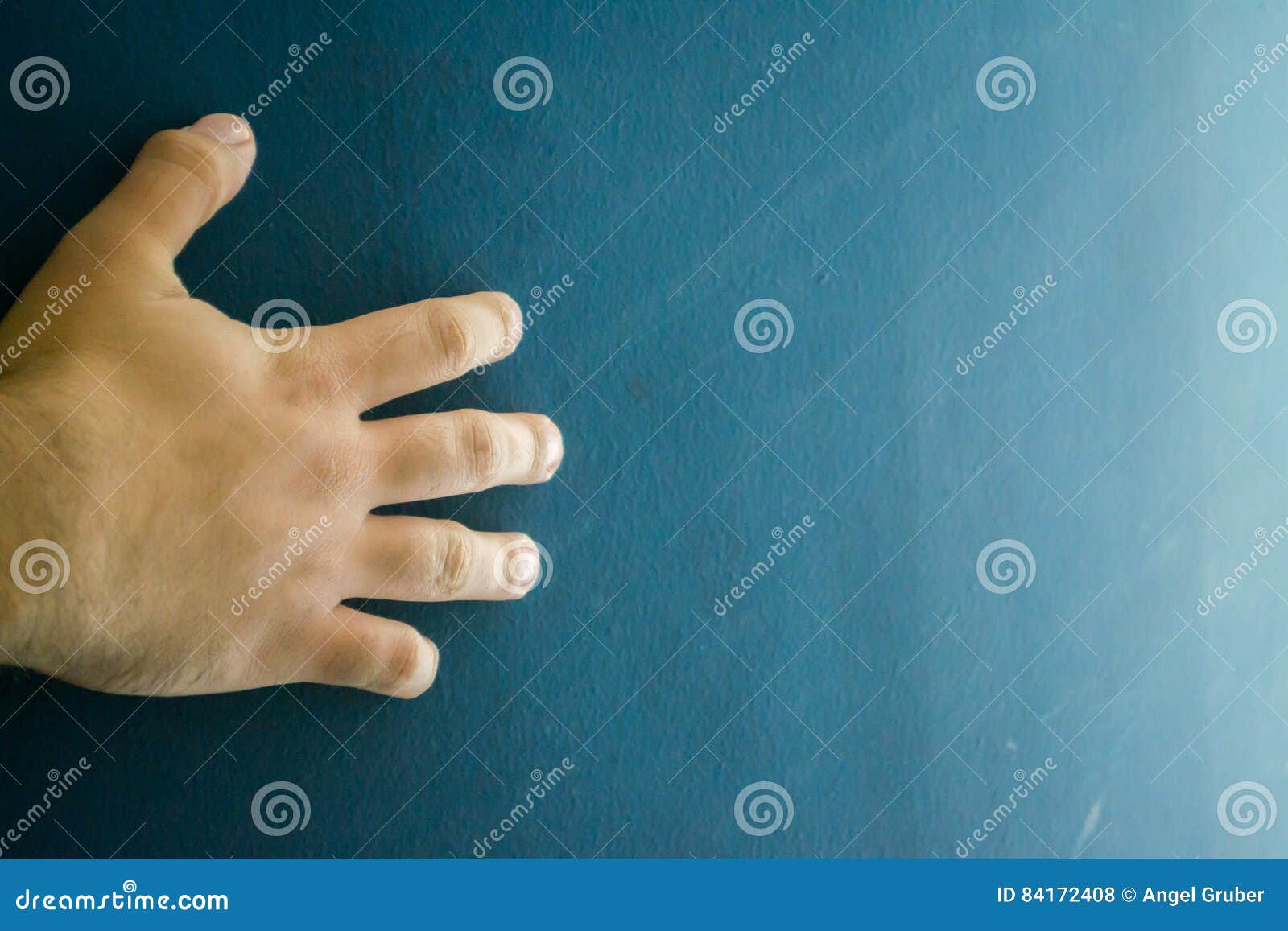 Hand Over a Gradient, Dark Blue Surface Stock Photo - Image of help ...