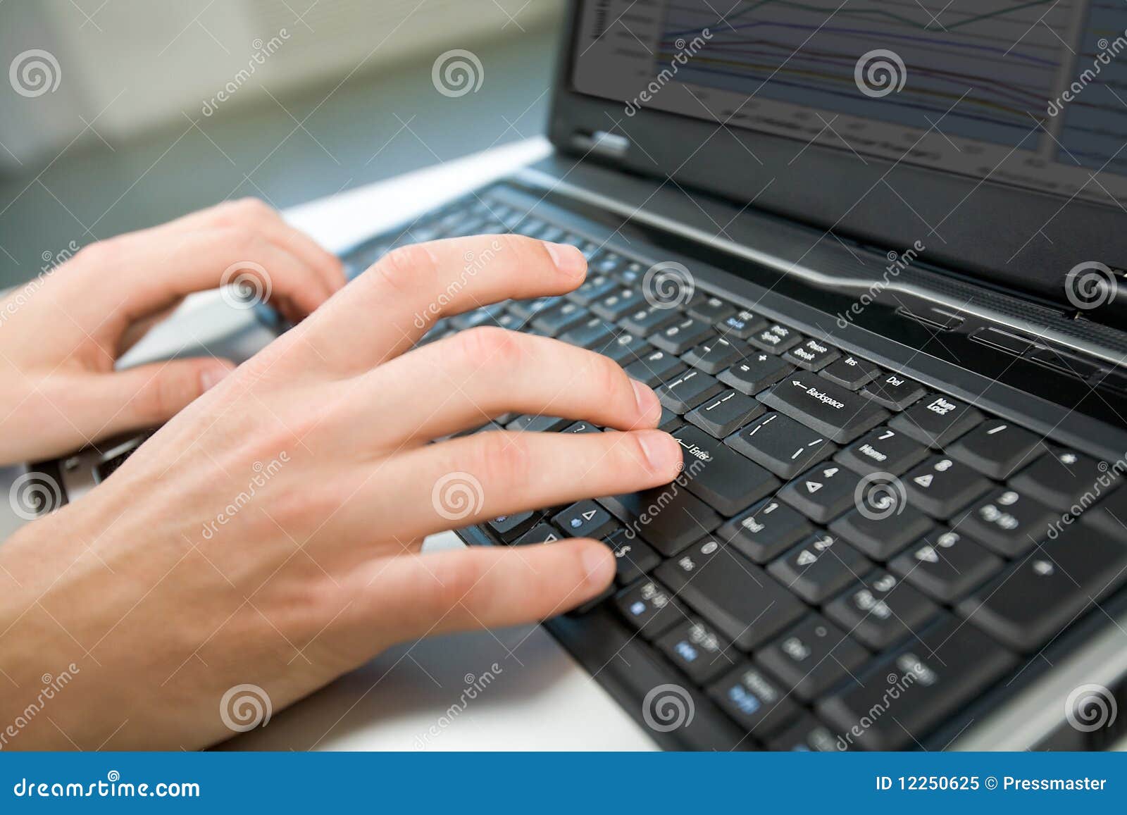 Hand over keyboard stock image. Image of corporate, office - 12250625