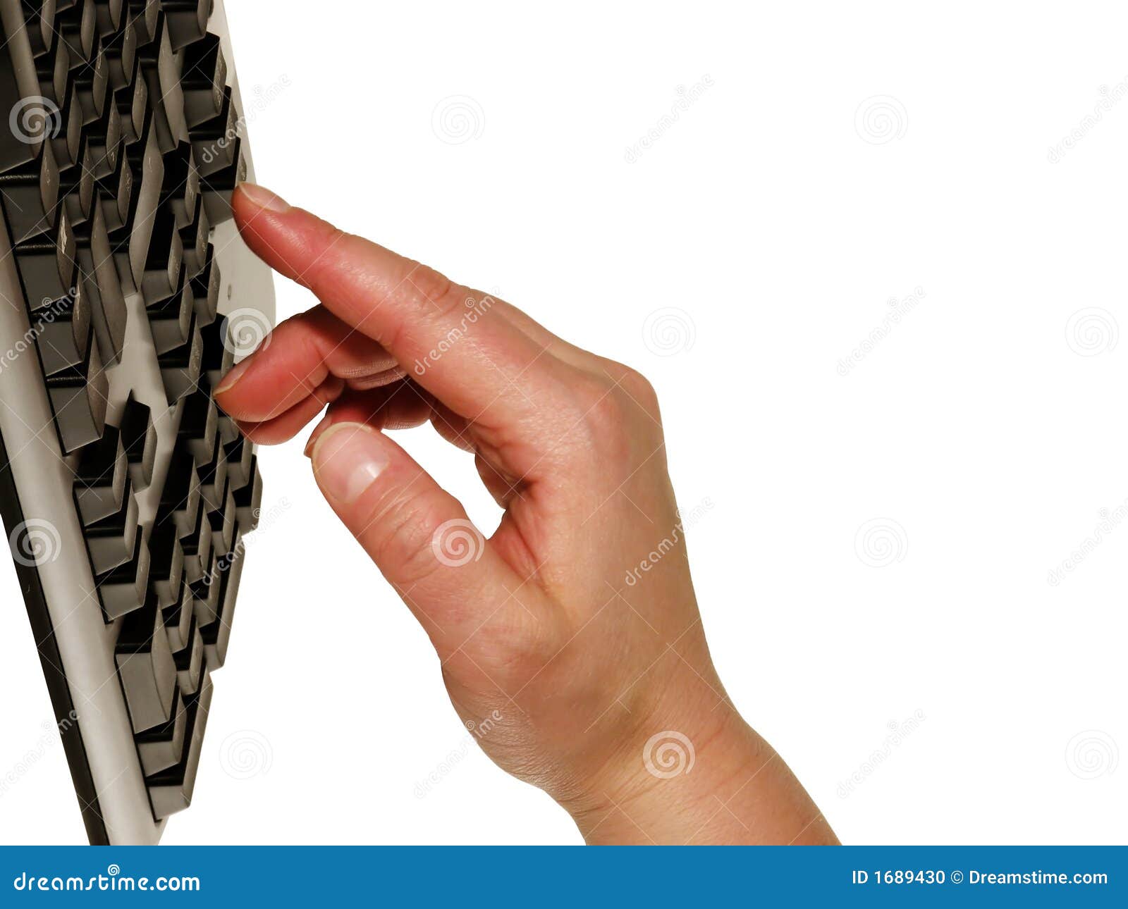 Hand over keyboard stock photo. Image of keypad, isolated - 1689430