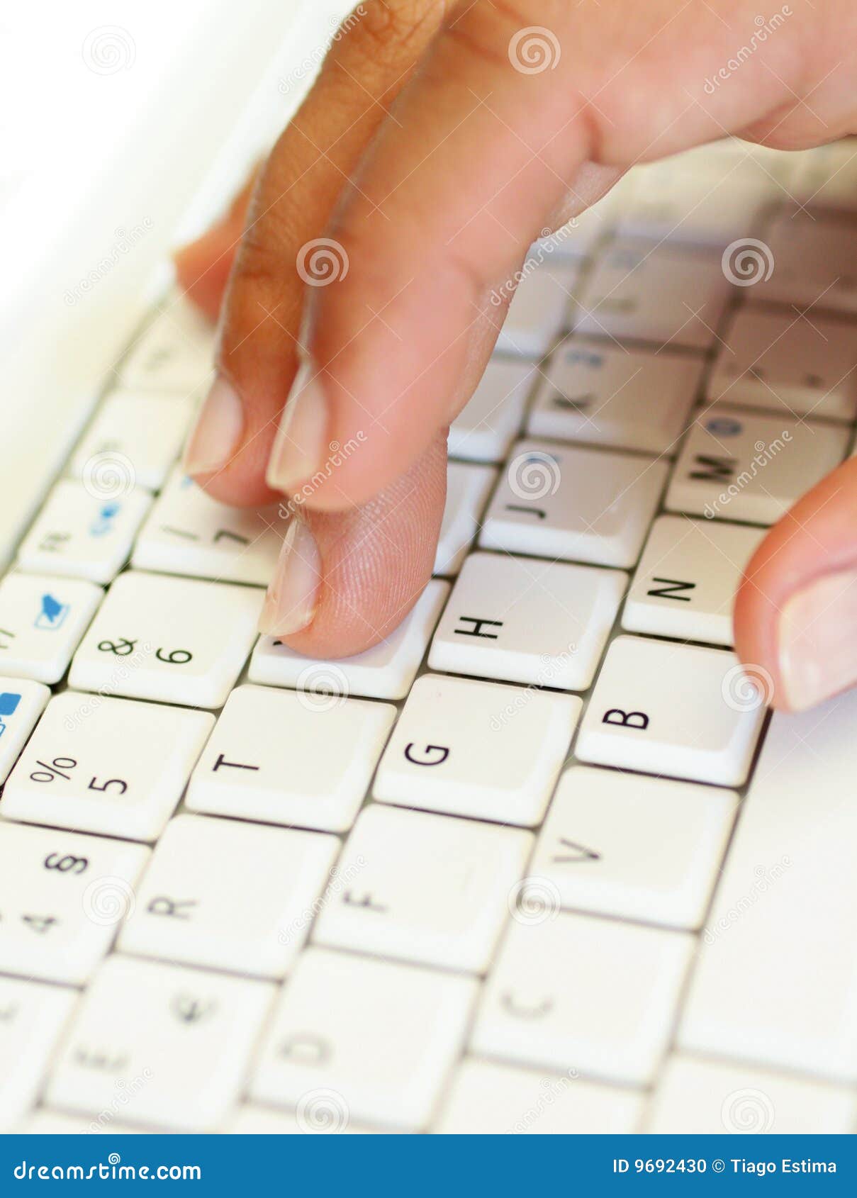 Hand over keyboard stock photo. Image of information, work - 9692430