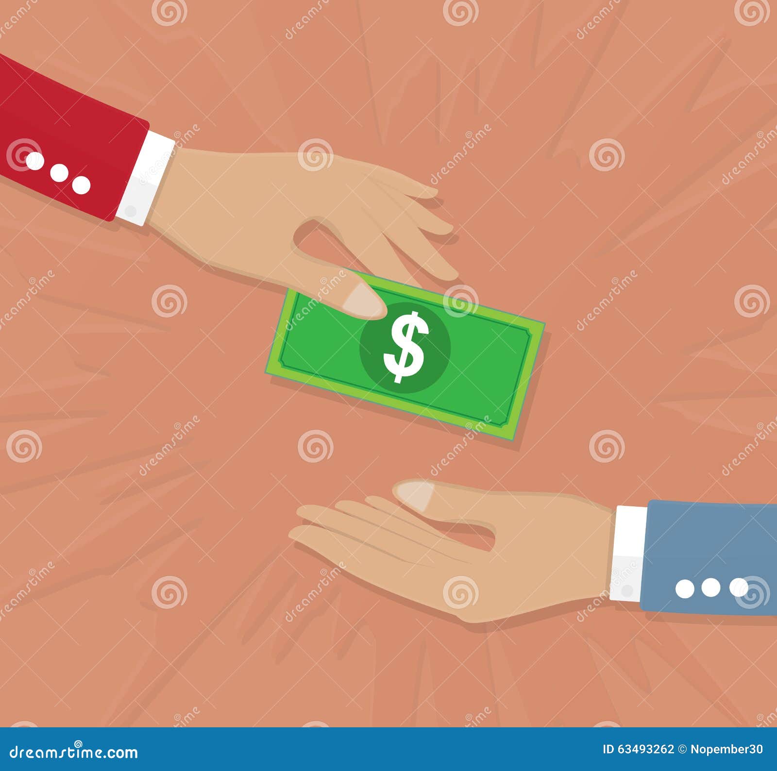 Hand over money stock vector. Illustration of giving - 63493262