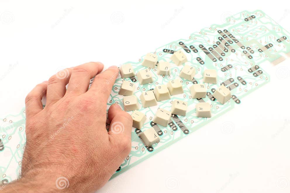 Hand Over Part of the Keyboard Stock Photo - Image of keyboard, keys ...