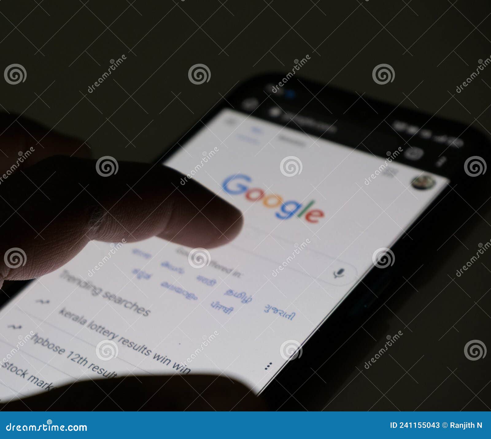 Hand Over a Phone for Google Search Editorial Stock Photo - Image of ...