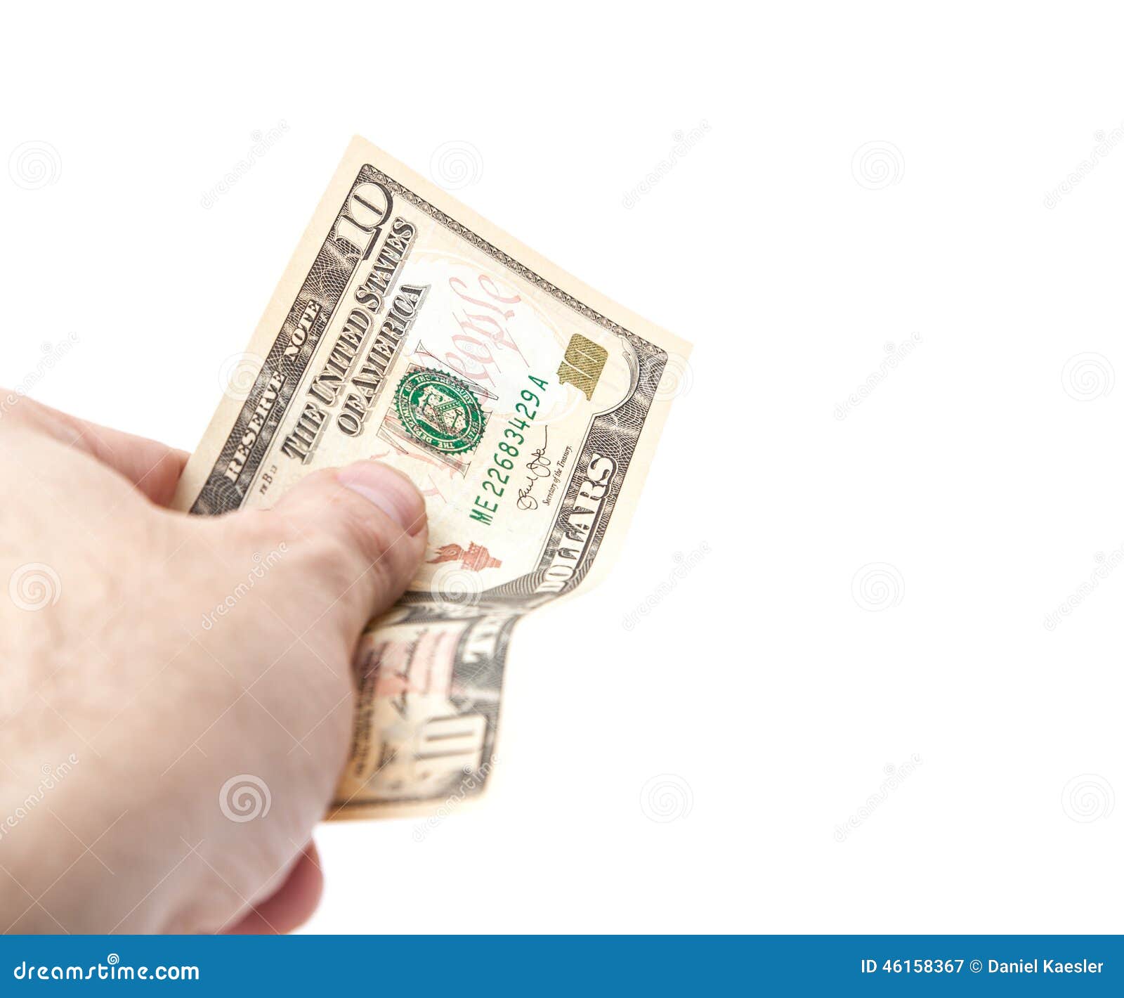 Hand over 10 US dollar stock image. Image of donation - 46158367