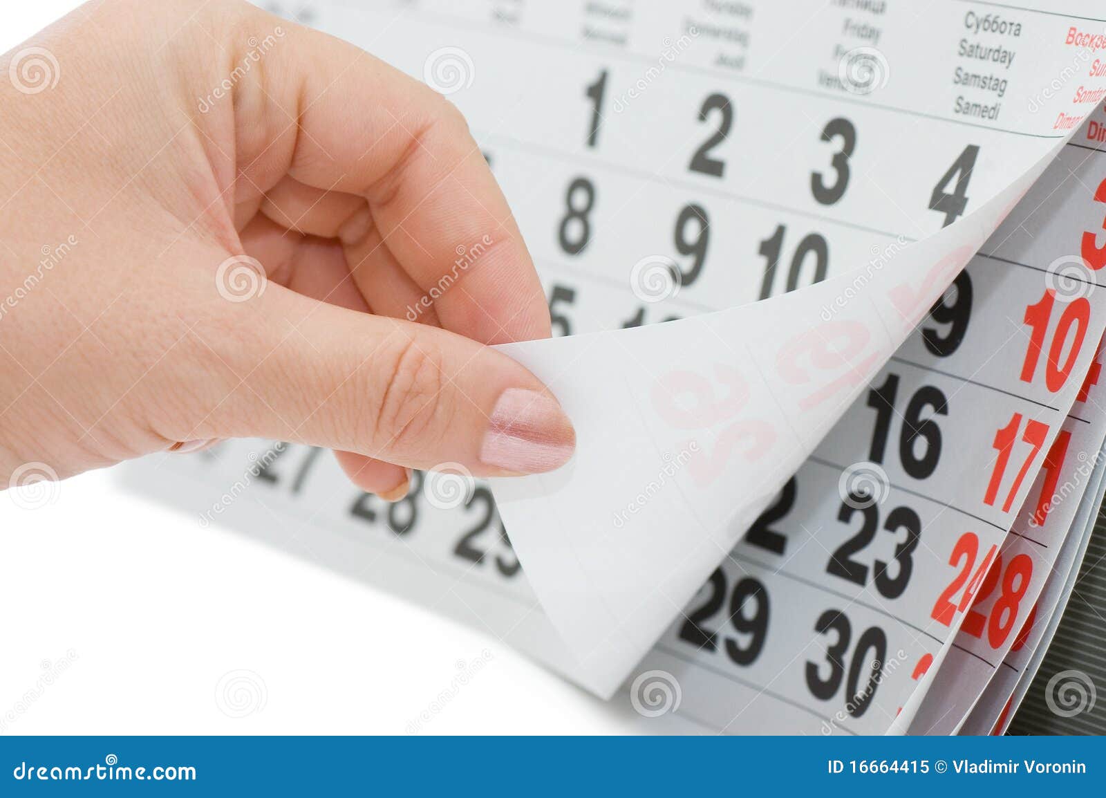 The Hand Overturns Calendar Sheet Stock Image - Image of curl, concepts ...