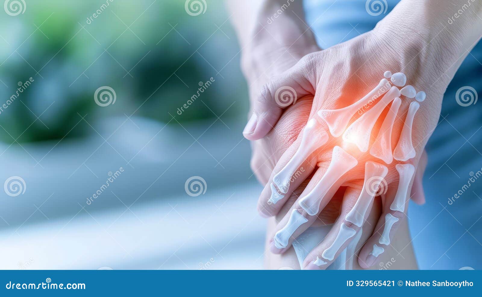 Hand Pain with Highlighted Bones and Joints Stock Illustration ...
