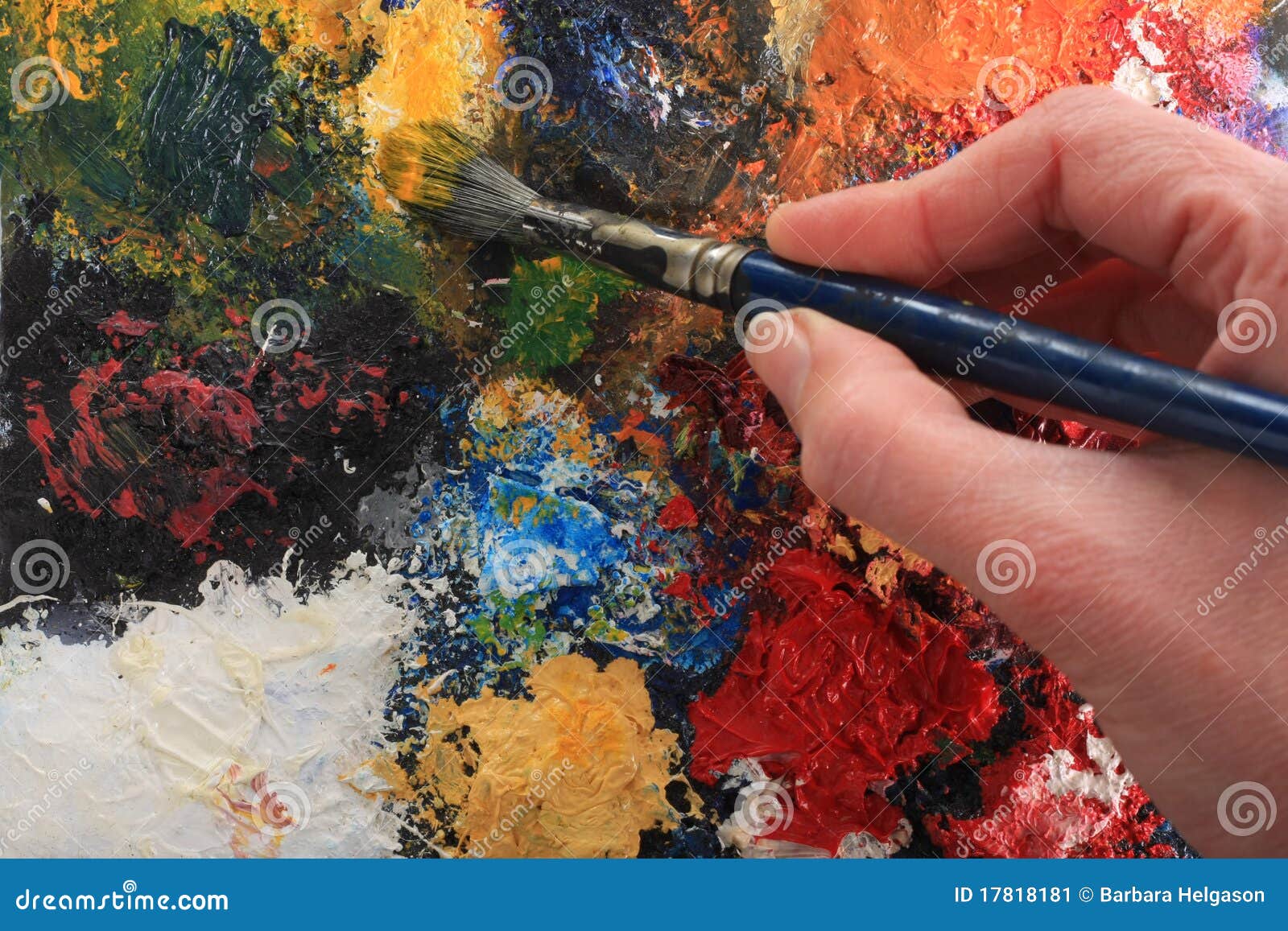 Hand and paint brush stock image. Image of canvas, bristle - 17818181