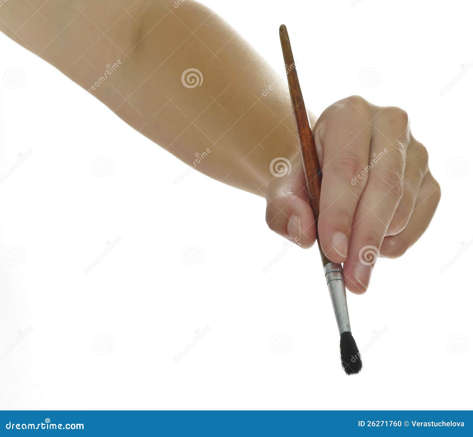 Hand with paint brush stock photo. Image of finger, empty - 26271760