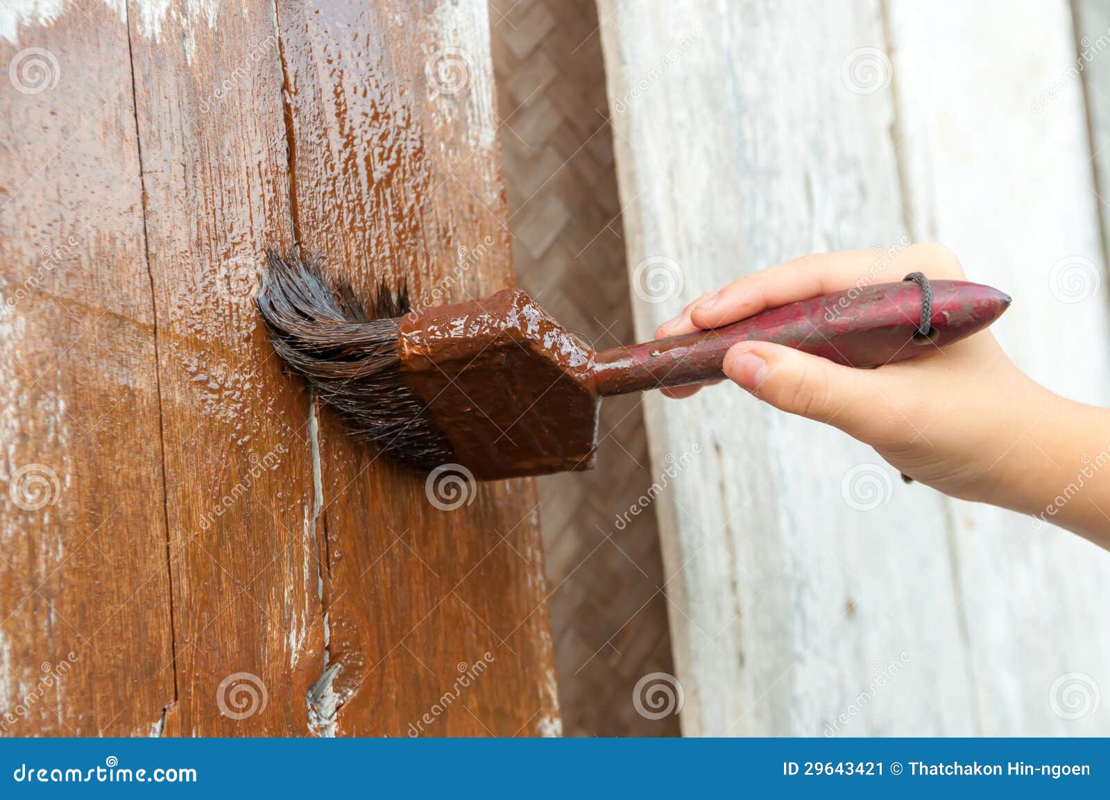 Hand with a paint brush stock image. Image of house, closeup - 29643421