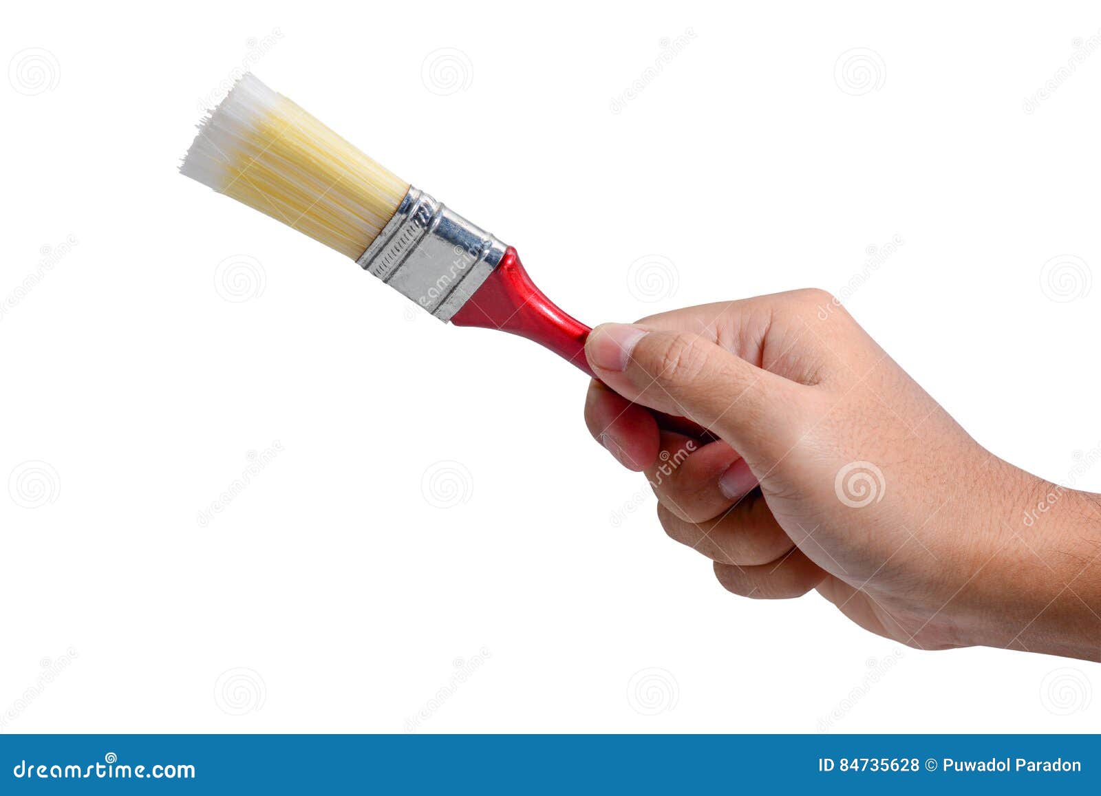 Hand with Paint Brush on White Stock Photo - Image of paint, design ...