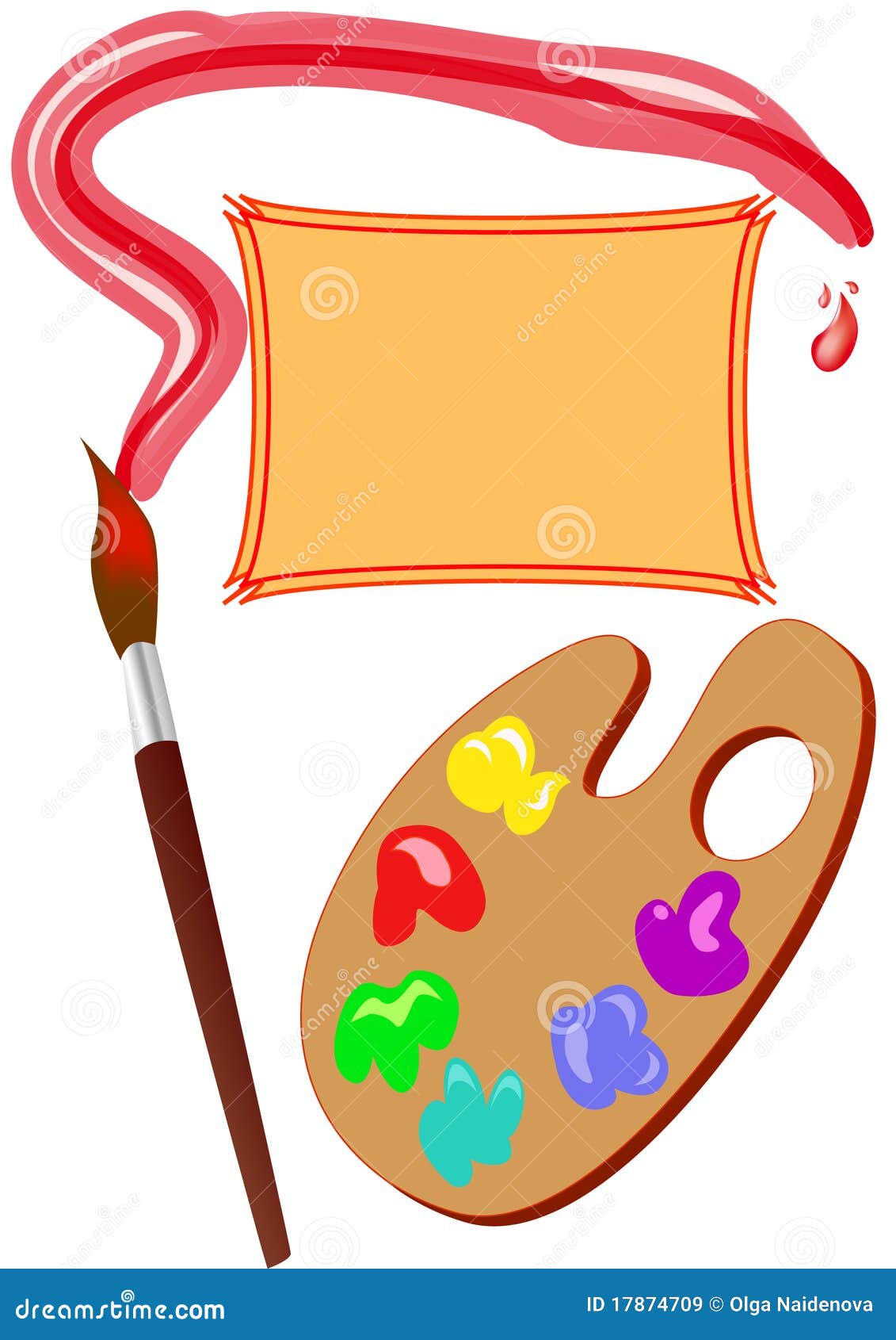 Hand with paint by palette stock vector. Illustration of occupation ...