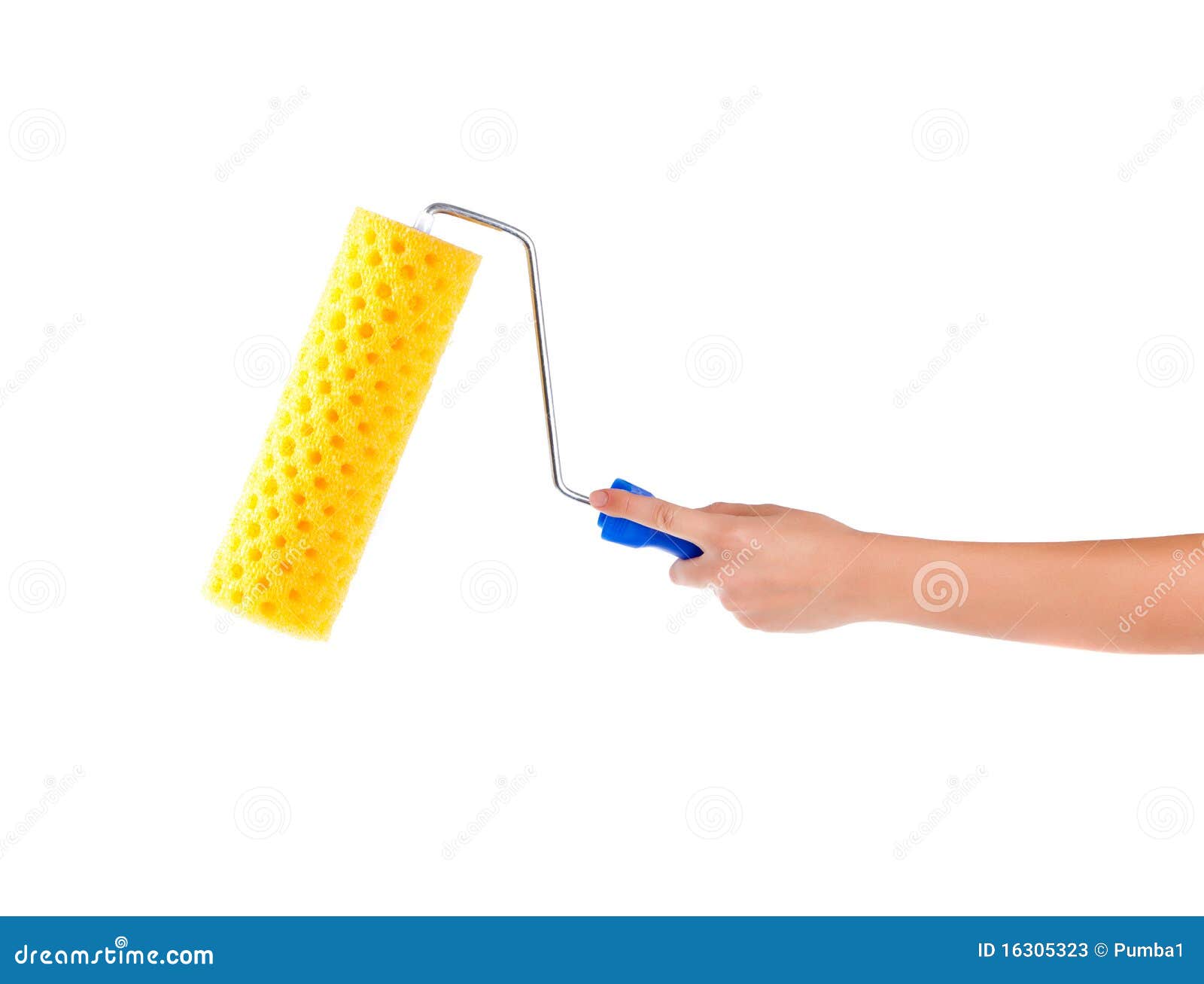 Hand with Paint-roller Isolated Stock Image - Image of painter, real ...