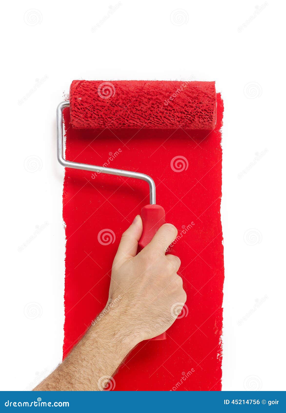Hand with paint roller stock photo. Image of hand, roller - 45214756