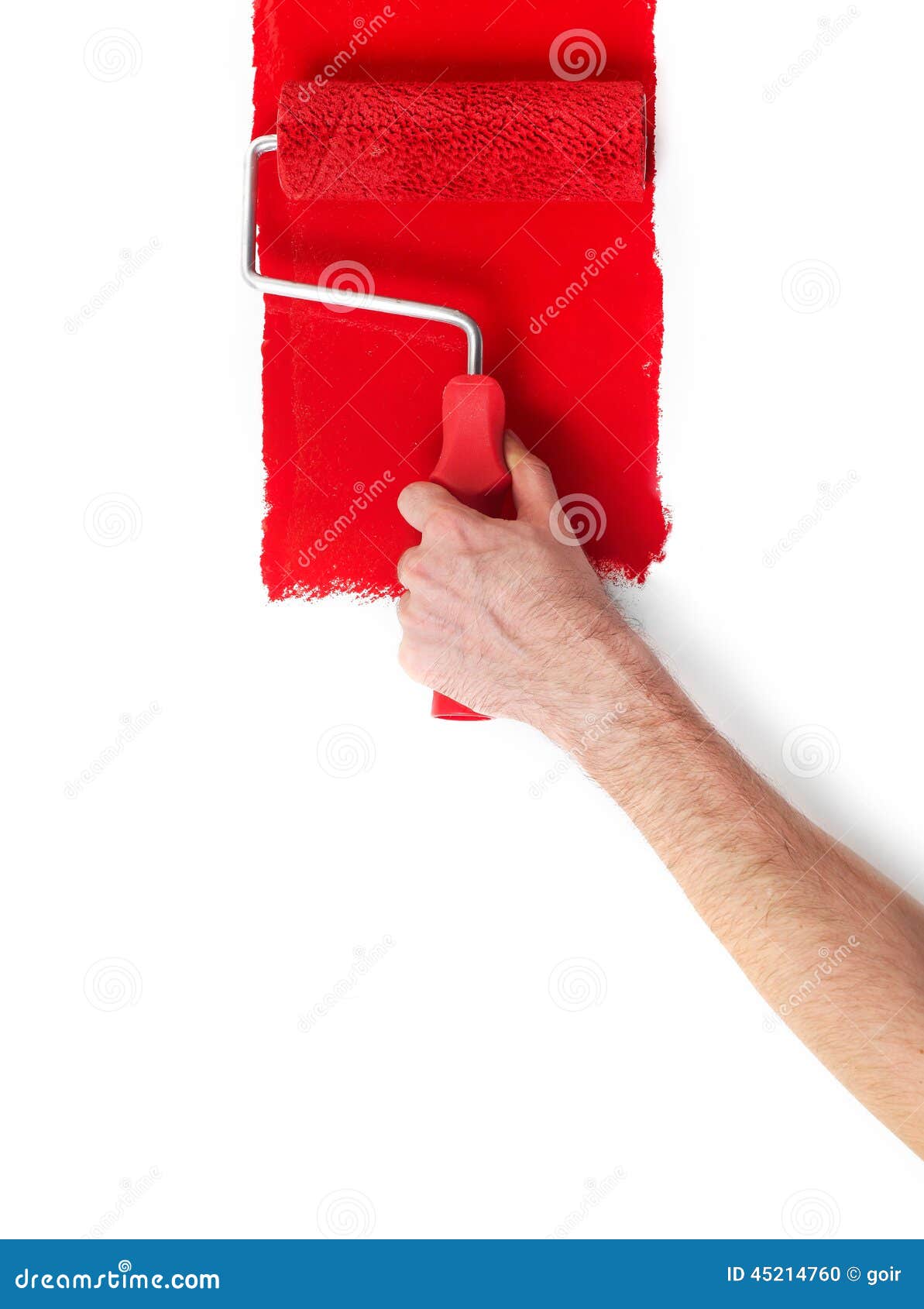 Hand with paint roller stock photo. Image of hand, paint - 45214760