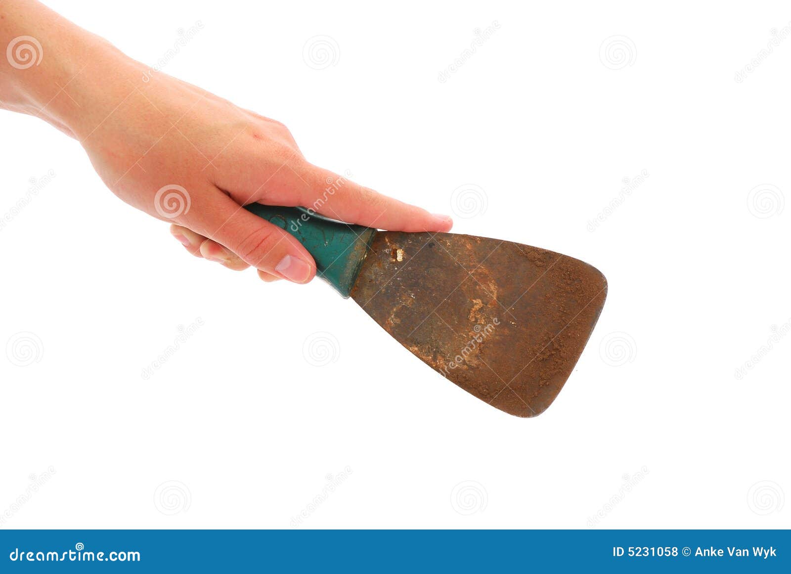 Hand with paint scraper stock photo. Image of decorating - 5231058