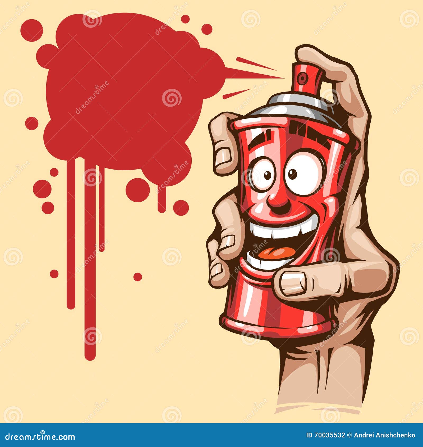 Hand with Paint Spray Illustration Stock Vector - Illustration of ...