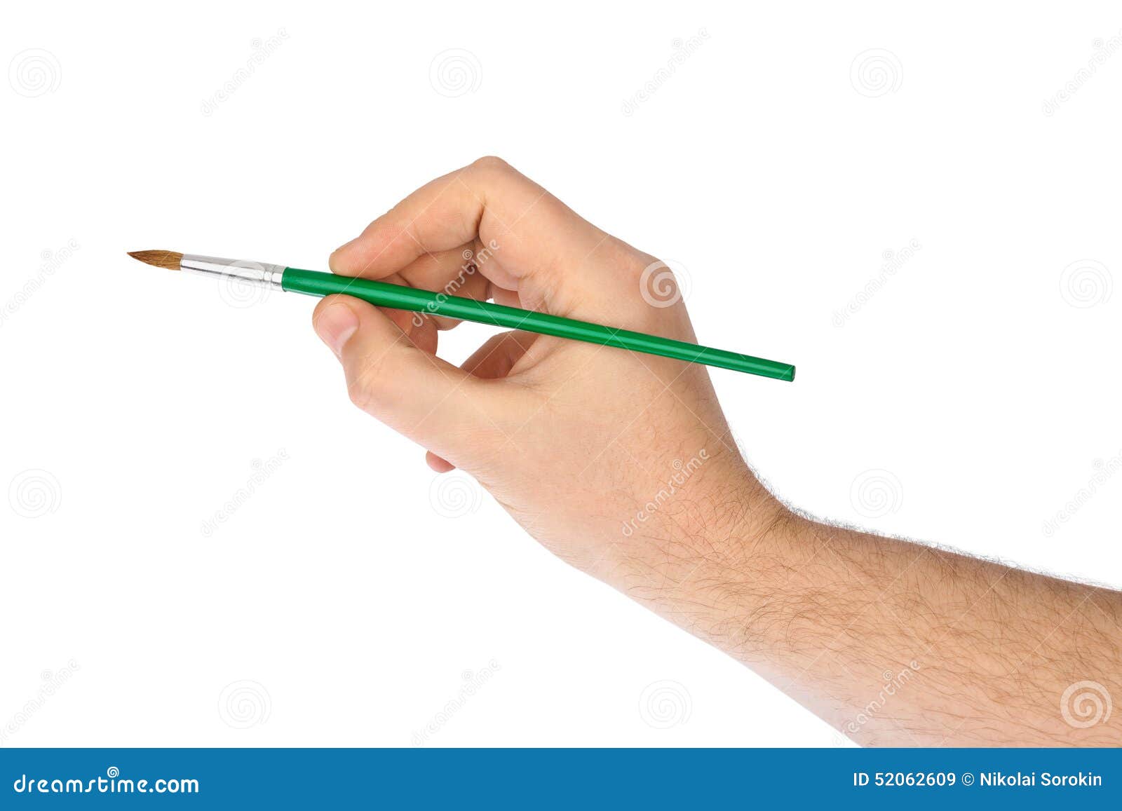 Hand with paintbrush stock image. Image of designer, painted - 52062609