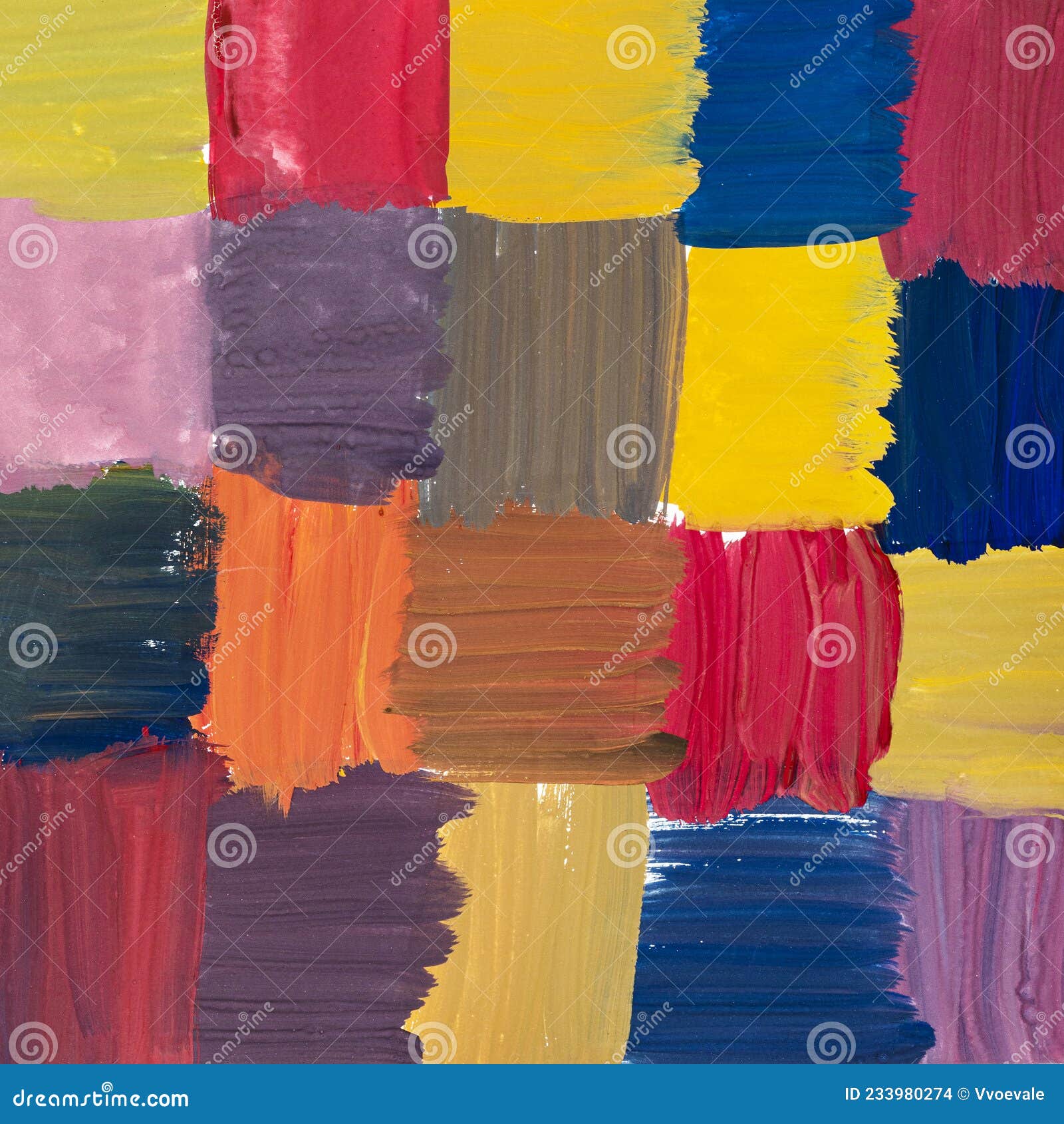 Hand Painted Abstract Colorful Checkered Pattern Stock Illustration ...