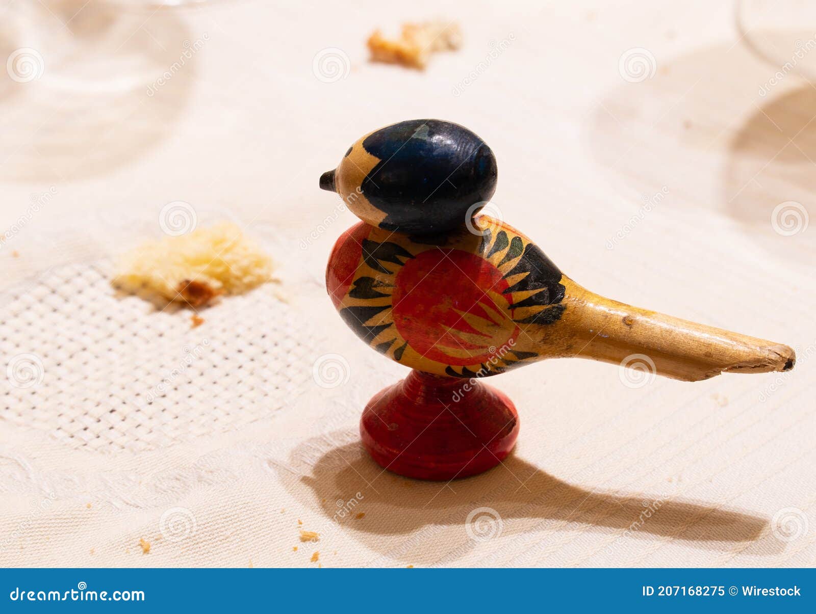 Hand-painted Bird on the Table Stock Image - Image of decoration ...