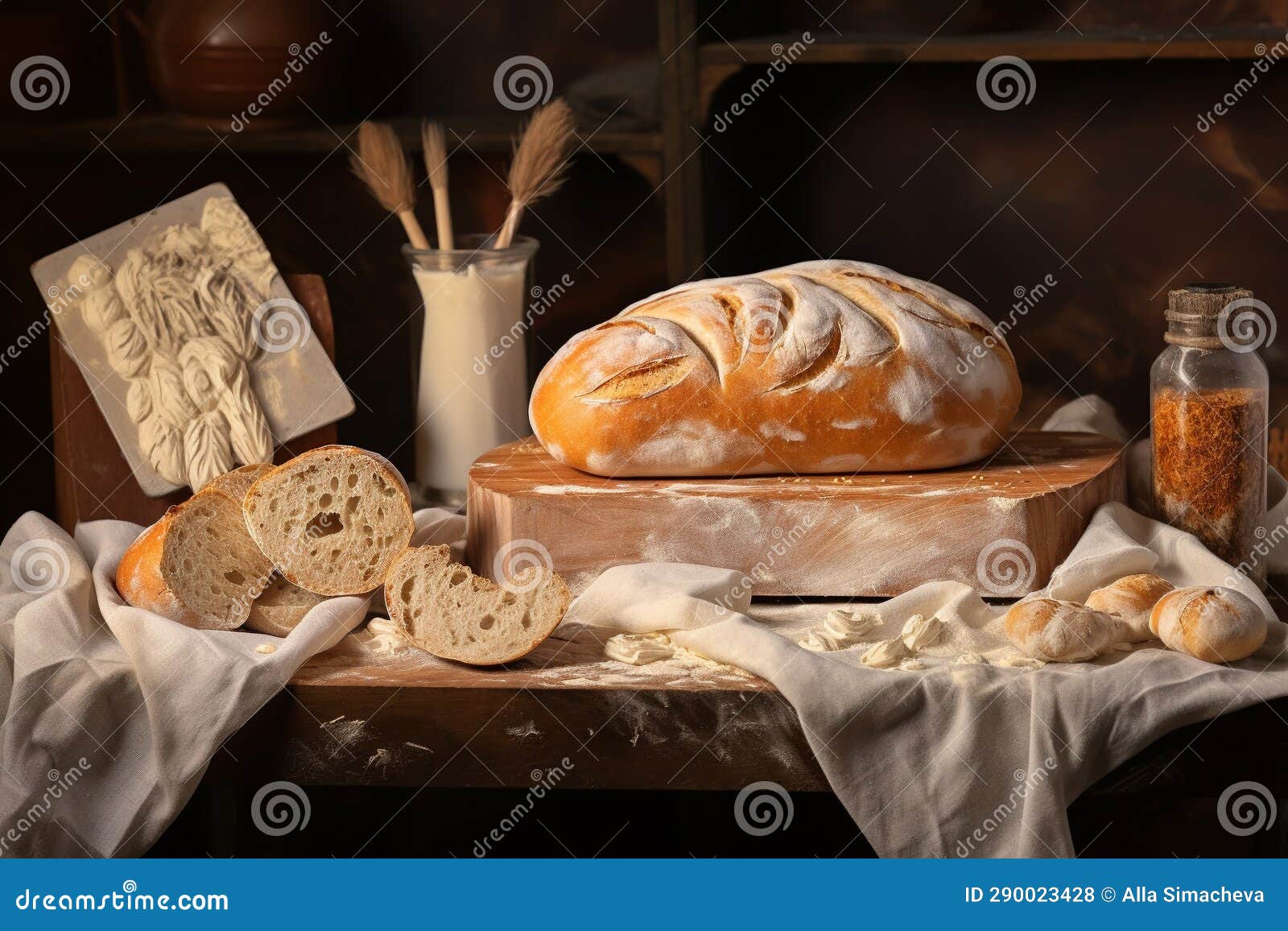 Hand Painted Bread. Generative Ai Stock Illustration - Illustration of ...
