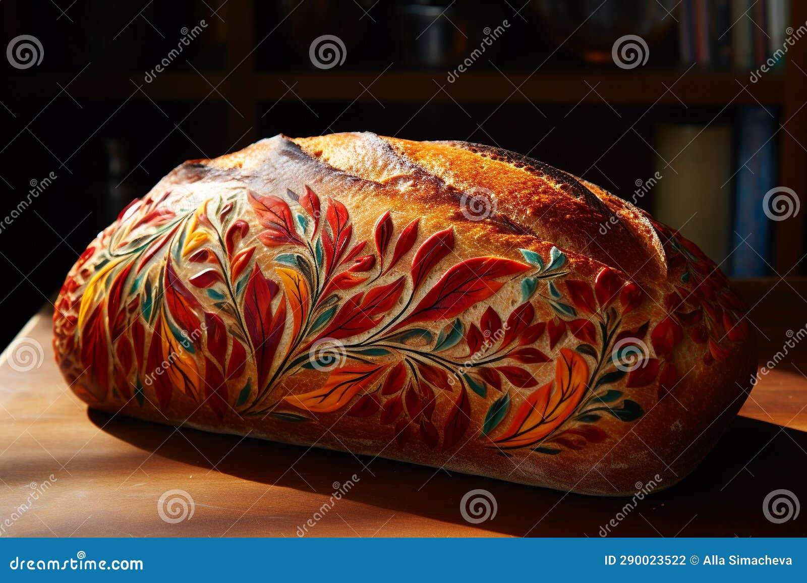 Hand Painted Bread. Generative Ai Stock Illustration - Illustration of ...