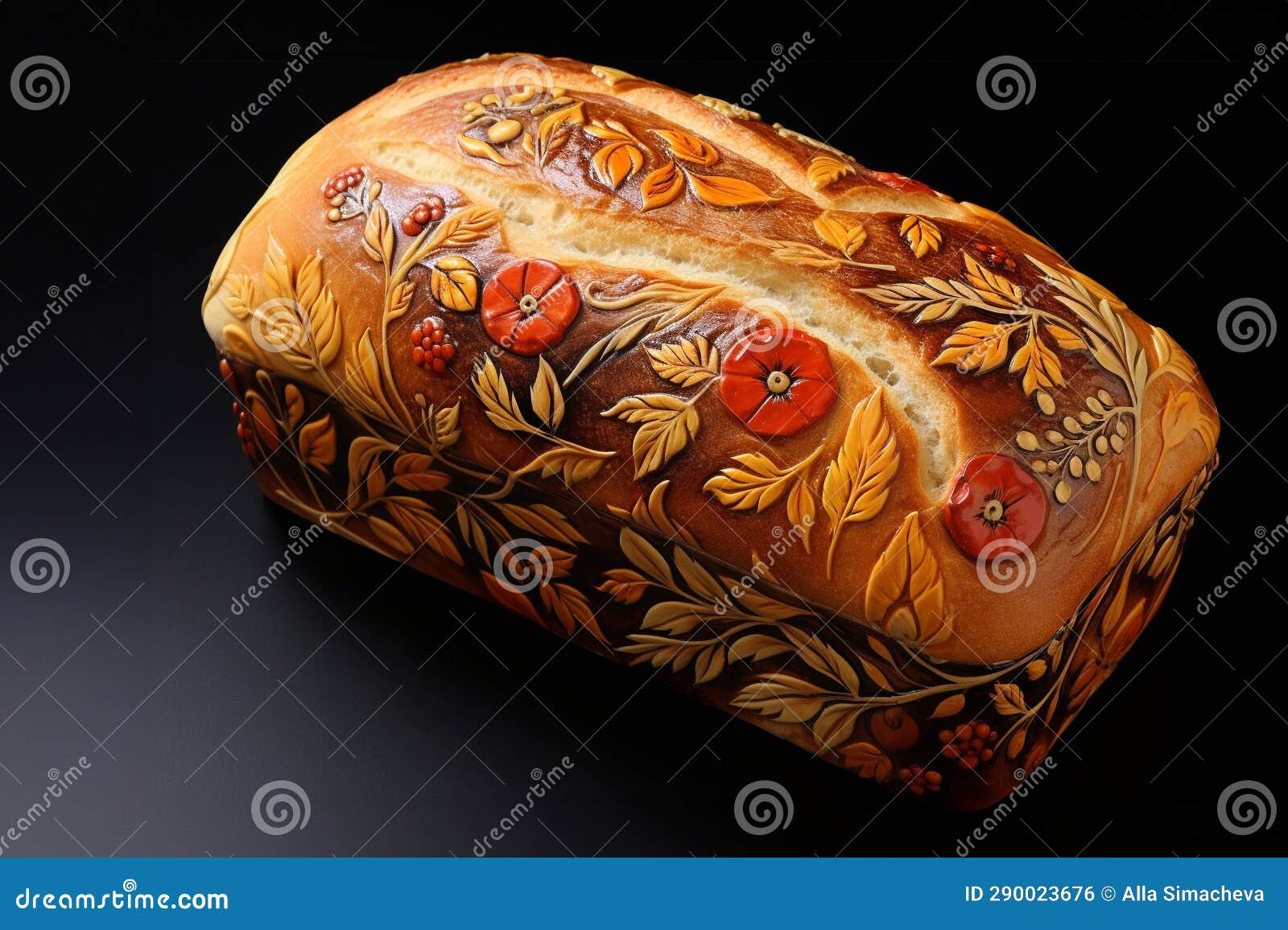 Hand Painted Bread. Generative Ai Stock Illustration - Illustration of ...