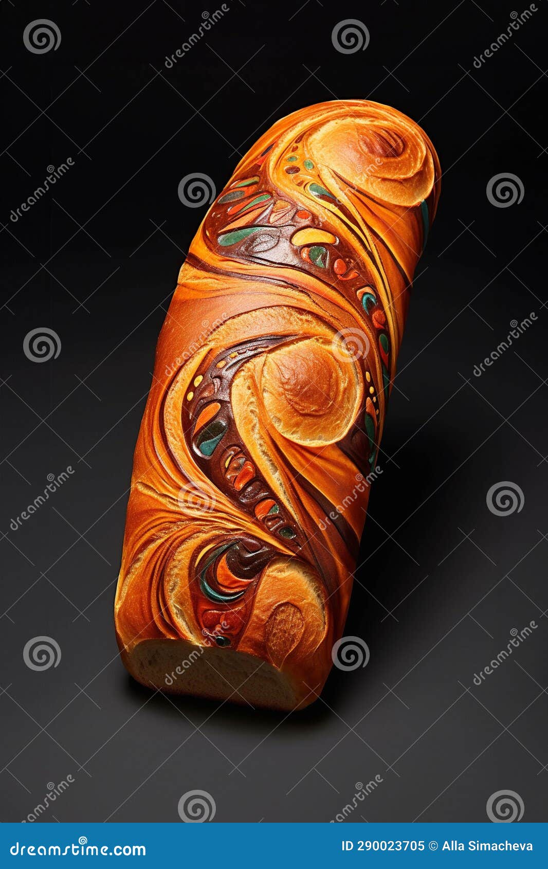 Hand Painted Bread. Generative Ai Stock Illustration - Illustration of ...