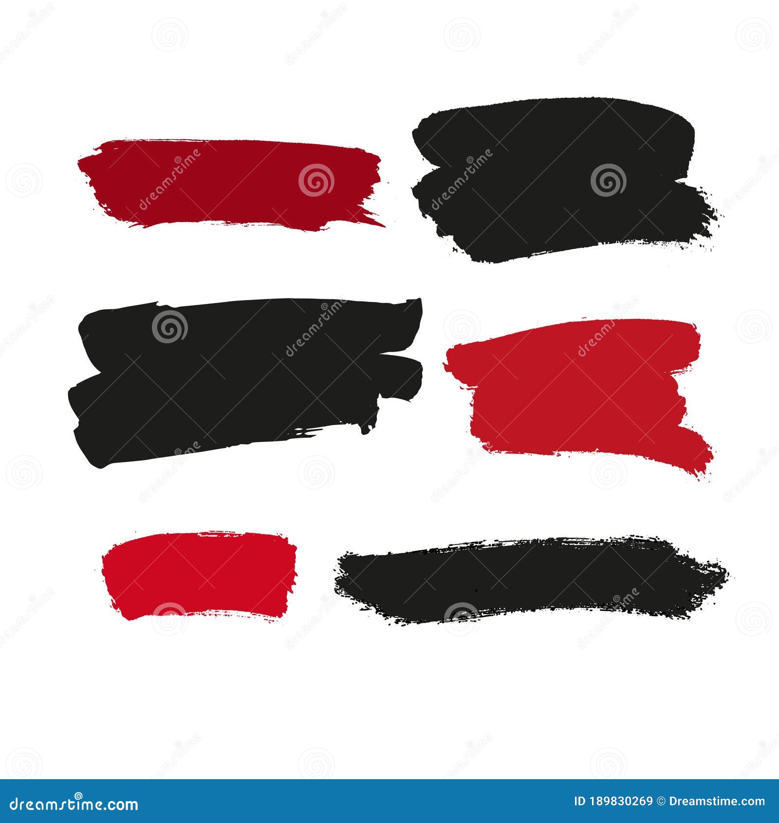 Hand Painted Vector Brush Stroke Banners. Stock Vector - Illustration ...
