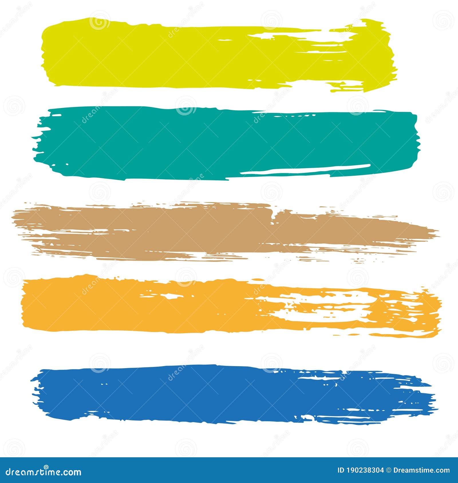 Hand Painted Vector Brush Stroke Banners. Stock Vector - Illustration ...