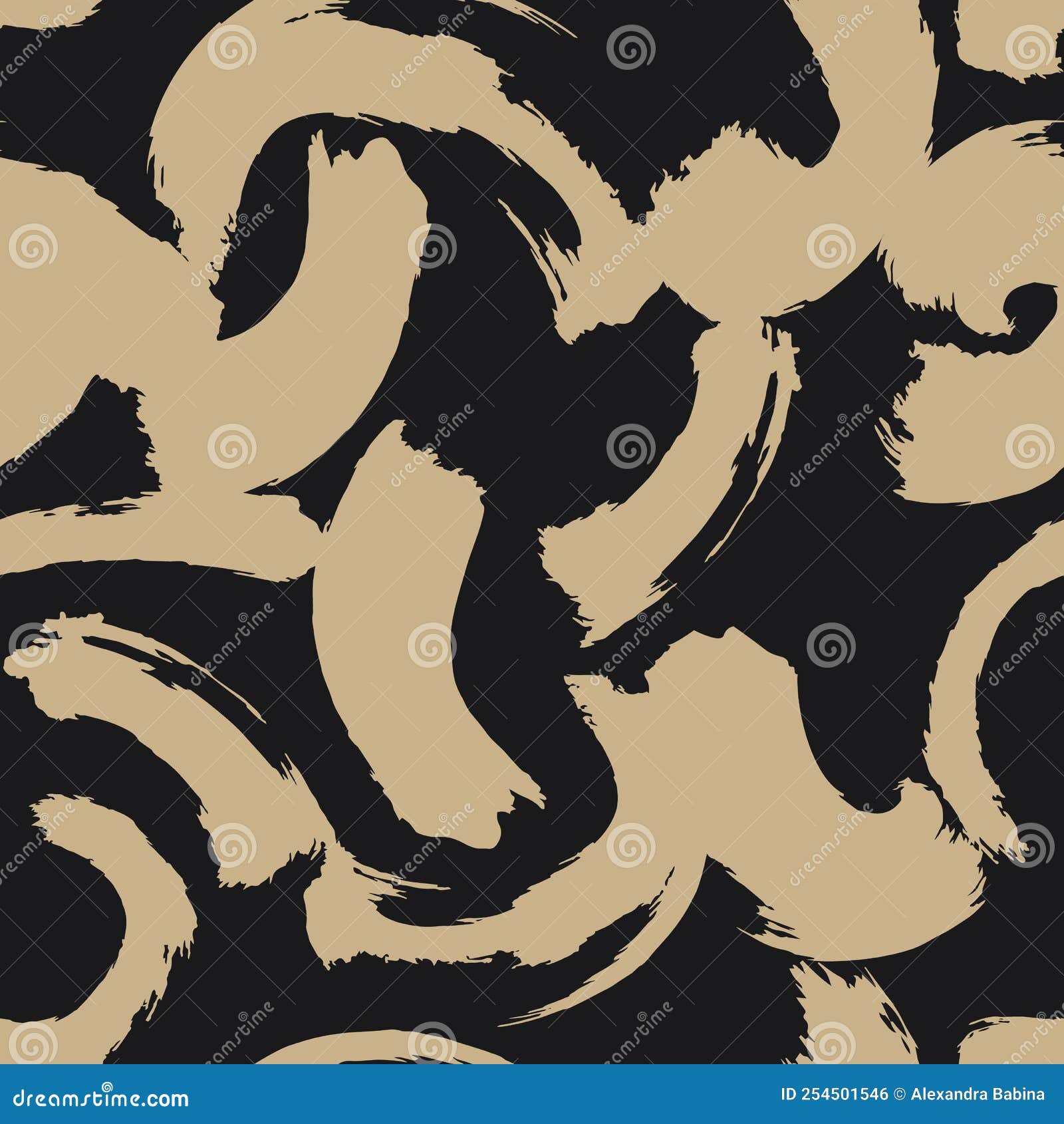 Hand Painted Brush Stroke Repeat Pattern. Vector Illustration | CartoonDealer.com #254501546