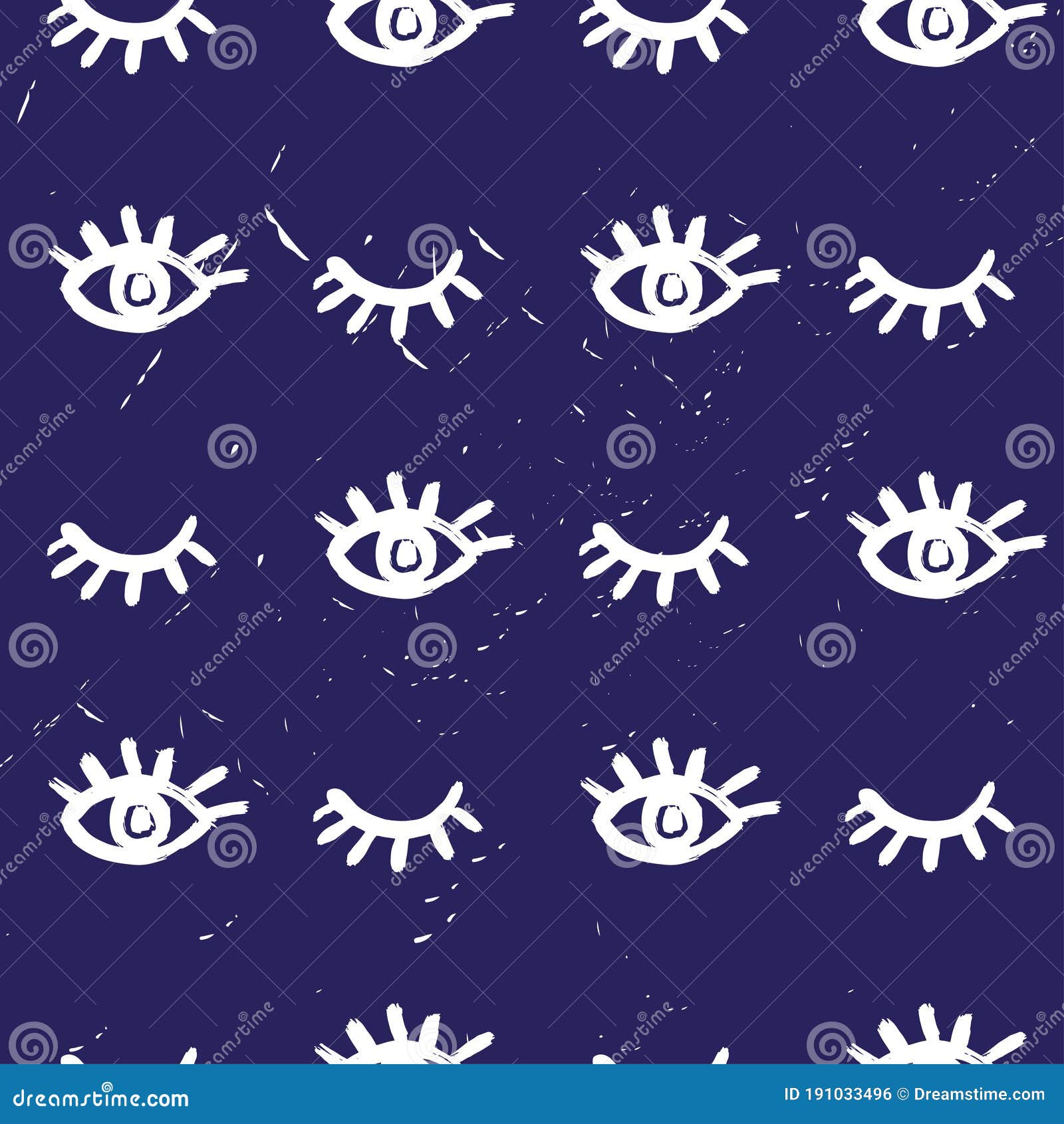 Seamless Vector Brush Eye Pattern. Stock Illustration - Illustration of ...