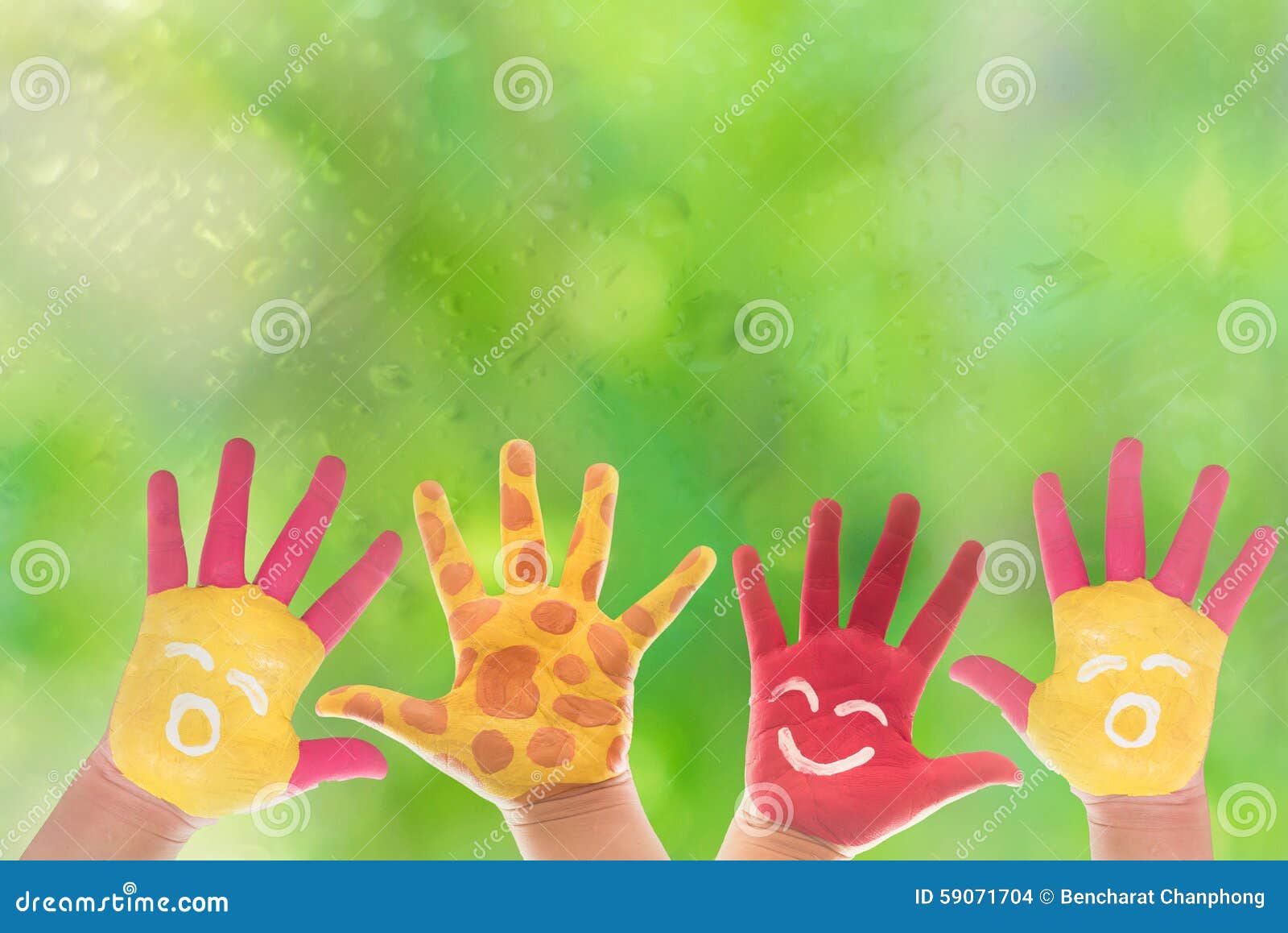Painted Child Handprints Abstract Pattern Royalty-Free Stock Image ...